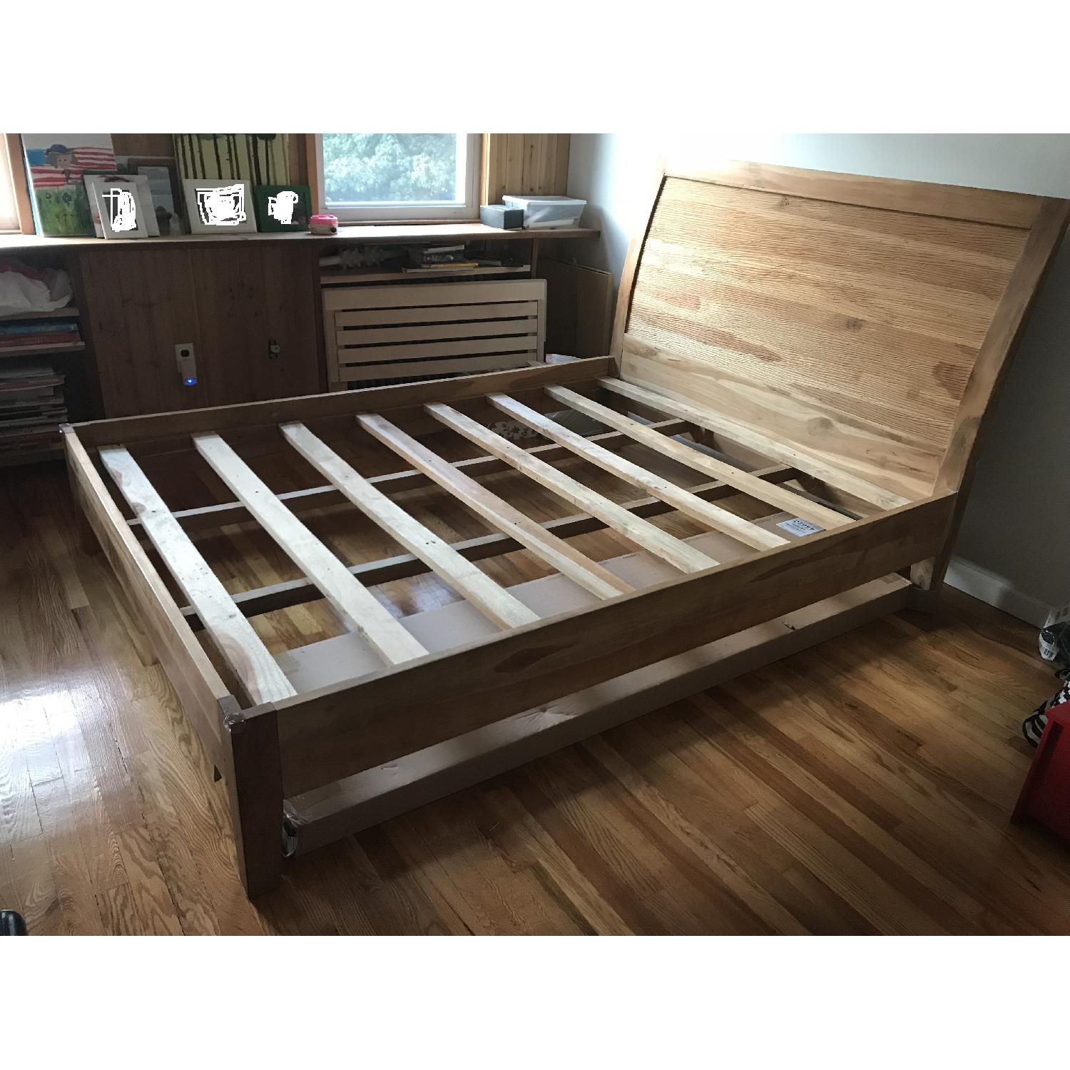 Handmade Natural Teak Wood Queen Bed - AptDeco