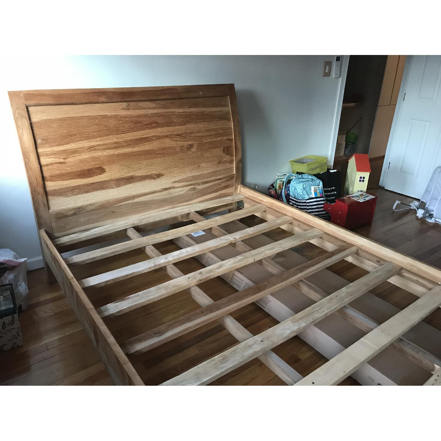 Handmade Natural Teak Wood Queen Bed - AptDeco