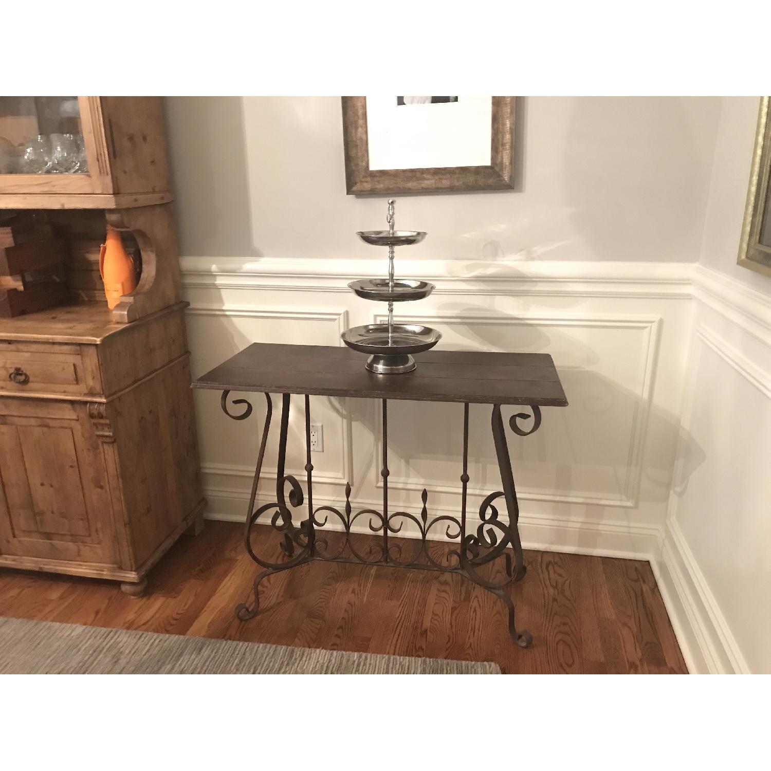 Ballard Designs Iron & Wood Console - AptDeco