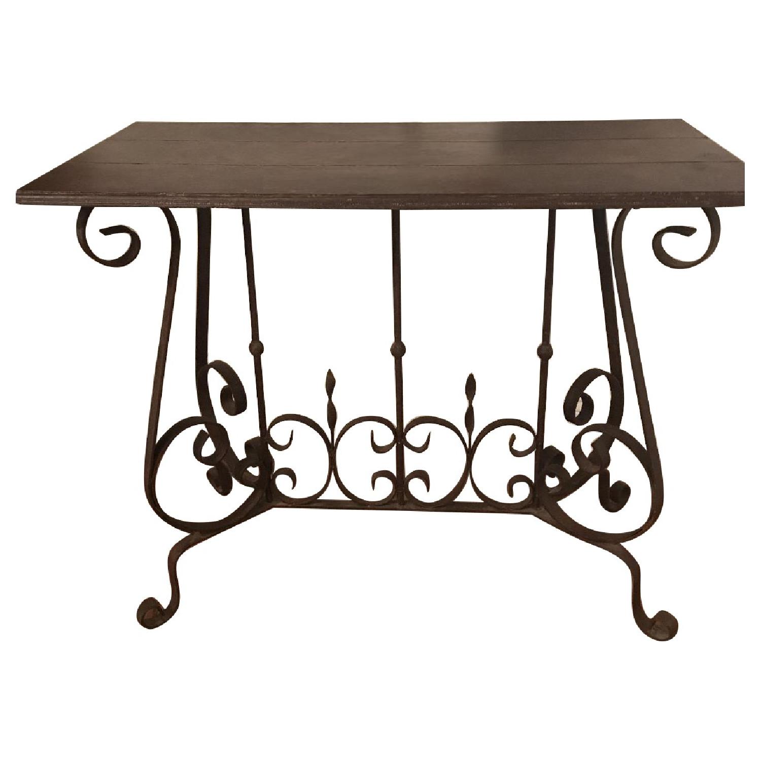 Ballard Designs Iron & Wood Console - AptDeco