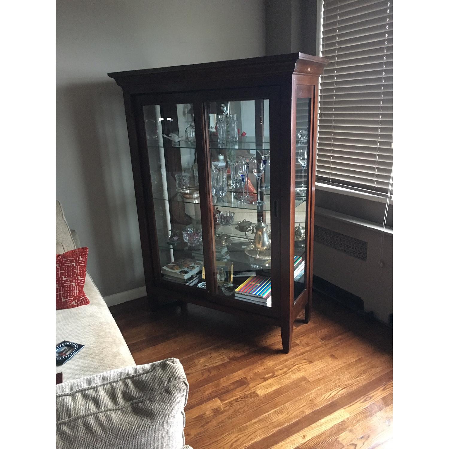 Cherry Wood Curio Cabinet - AptDeco