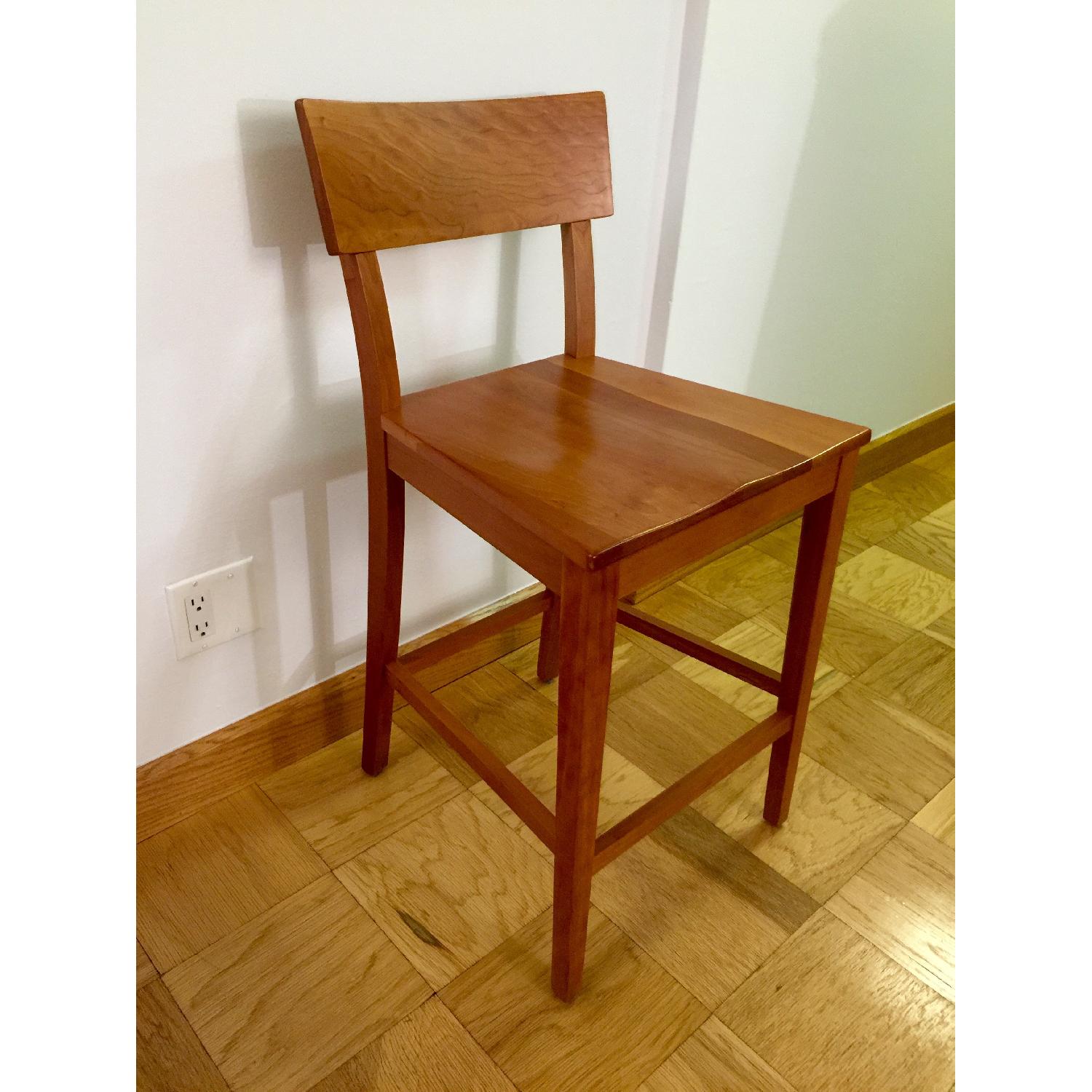 Room & Board Cherry Counter Stool w/ Wood Seat - AptDeco