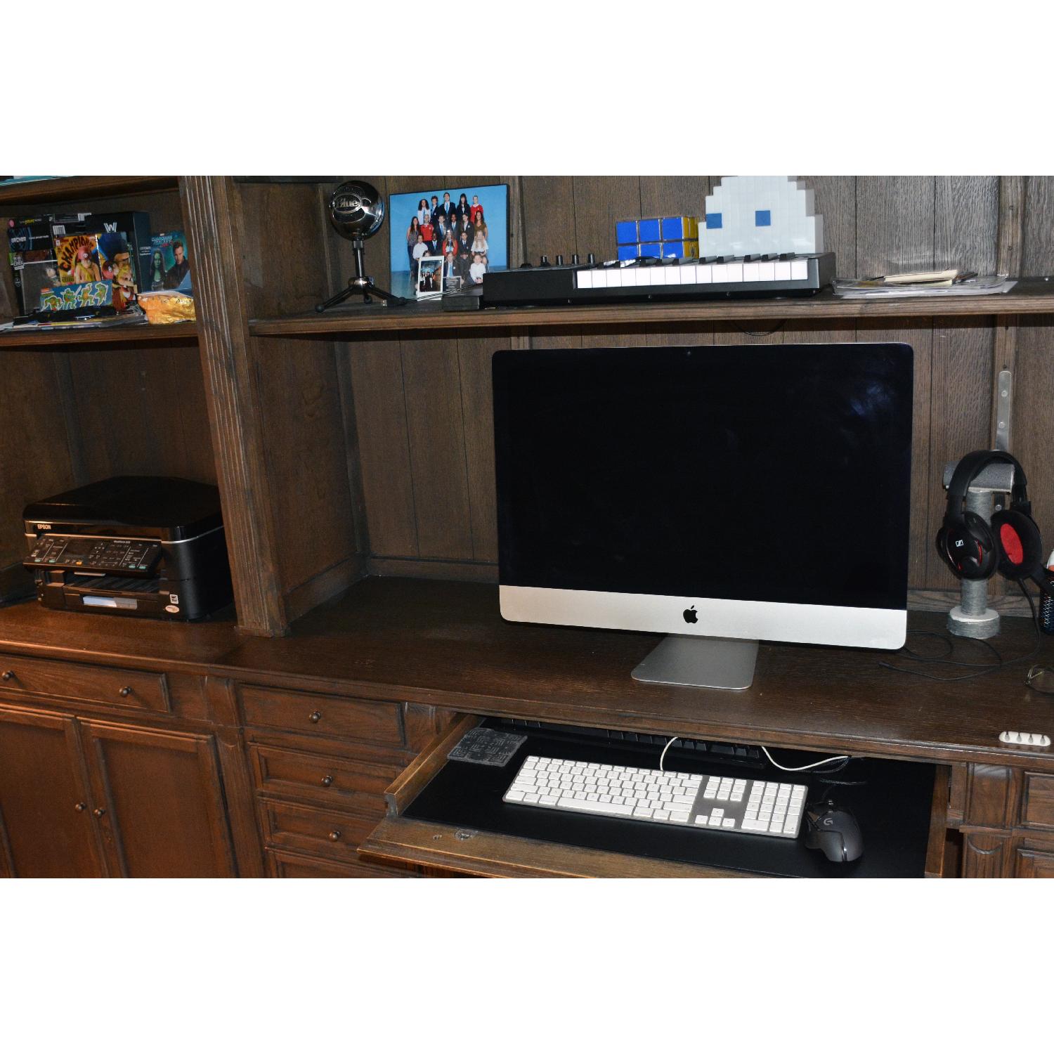 Restoration Hardware Library Desk Wall Unit in Brown Oak - AptDeco