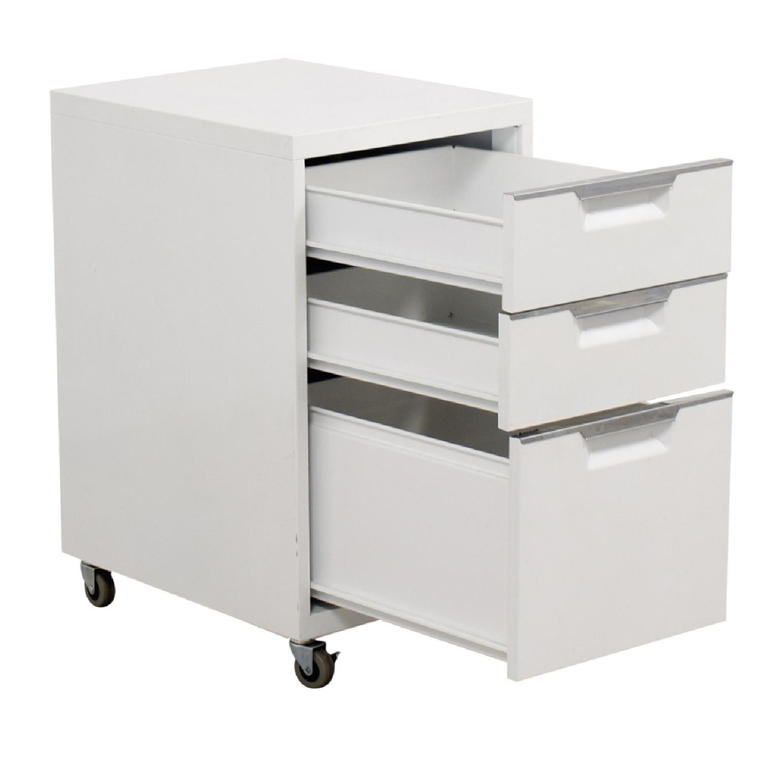 CB2 TPS White 3-Drawer Filing Cabinet - AptDeco