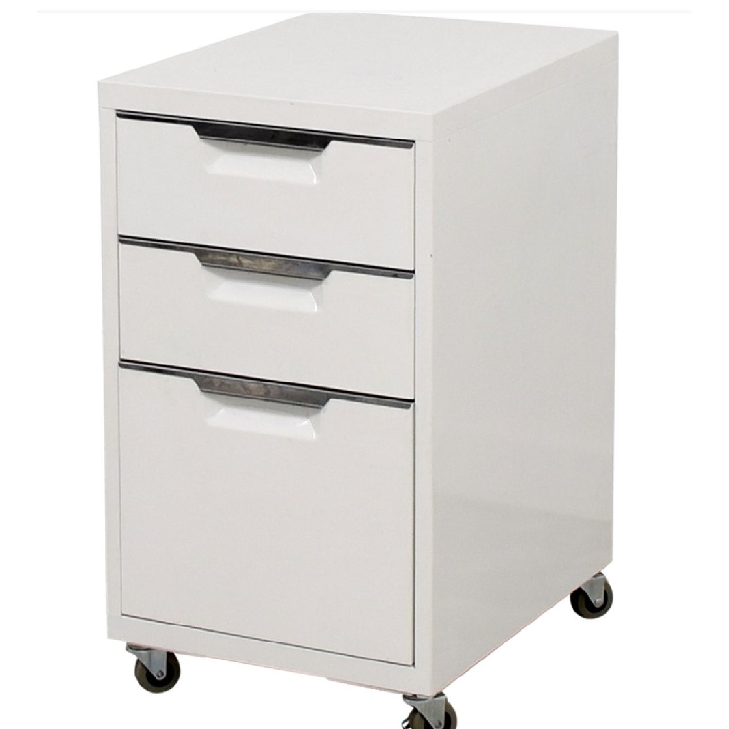 CB2 TPS White 3-Drawer Filing Cabinet - AptDeco