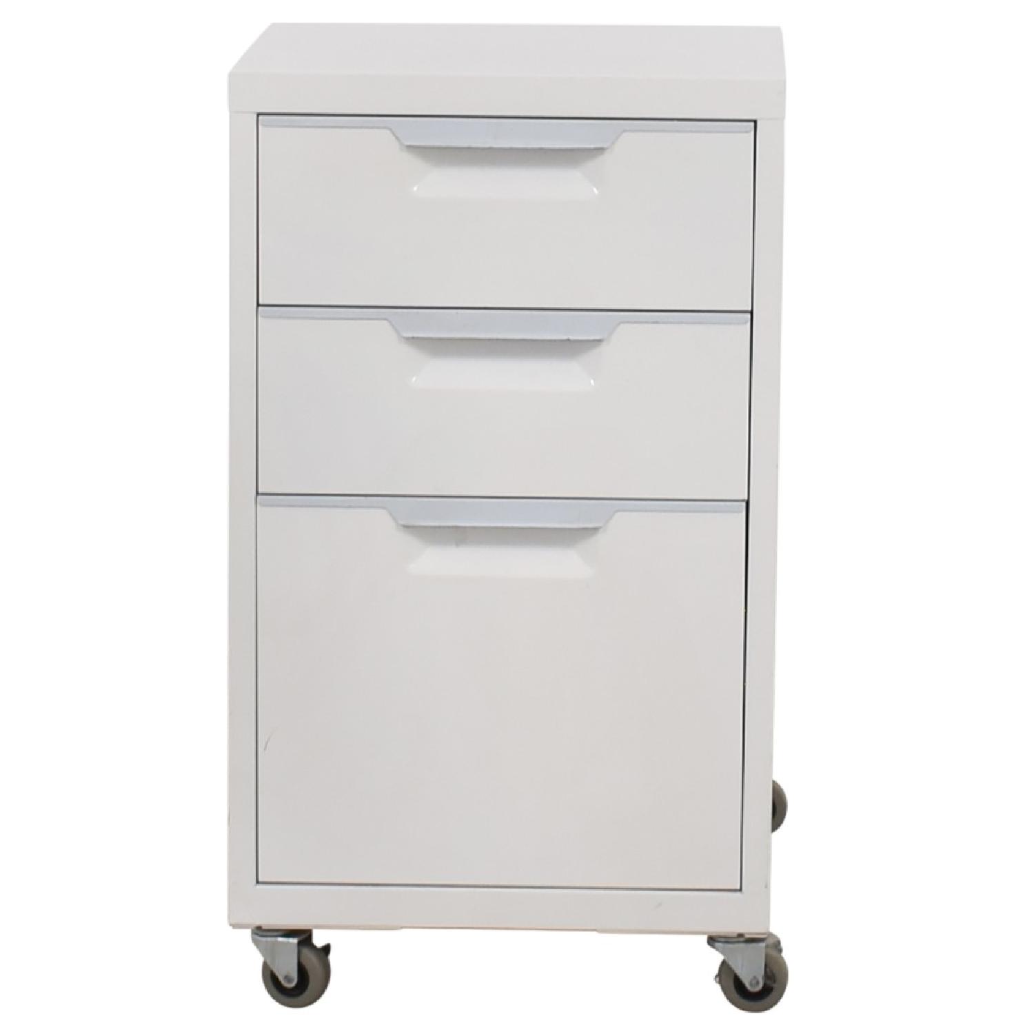CB2 TPS White 3-Drawer Filing Cabinet - AptDeco