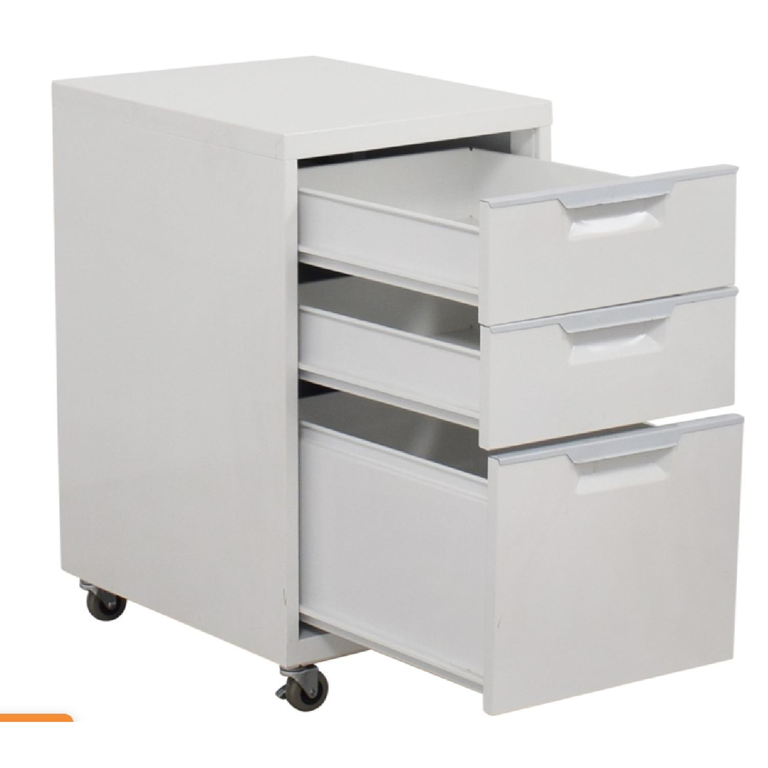 CB2 TPS White 3-Drawer Filing Cabinet - AptDeco