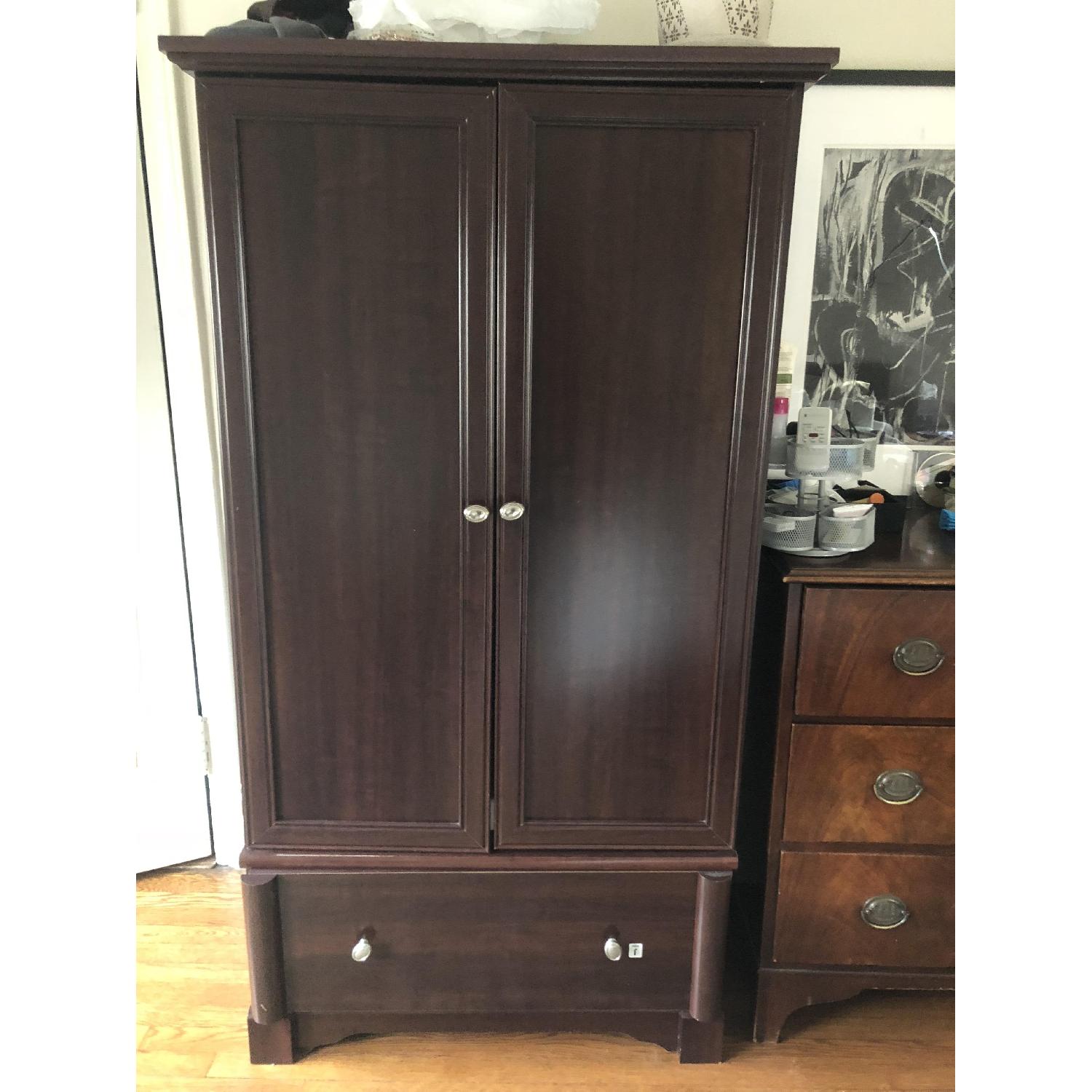 Sauder Palladia Armoire/Wardrobe in Cherry - AptDeco