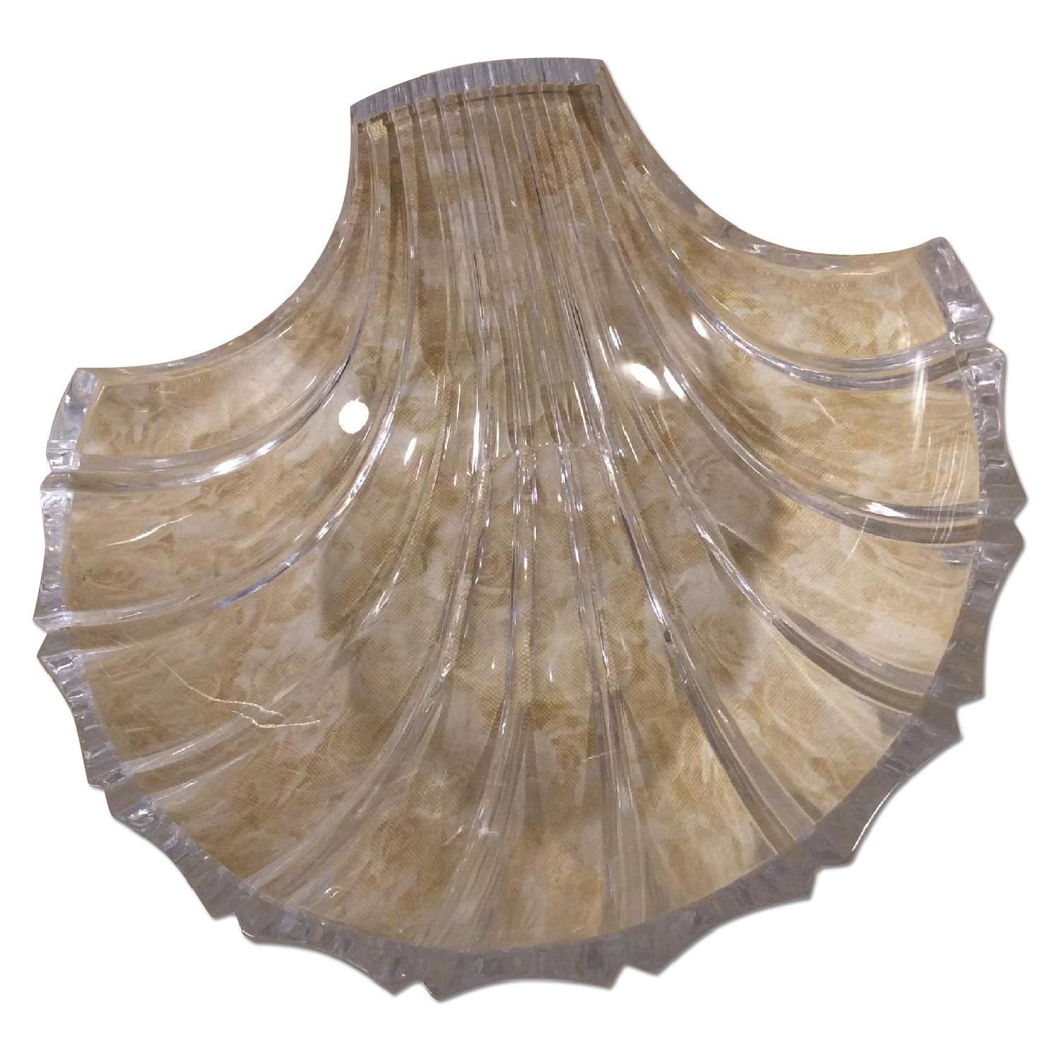 Mikasa Etched Lead Crystal Large Shell Serving Dish - AptDeco