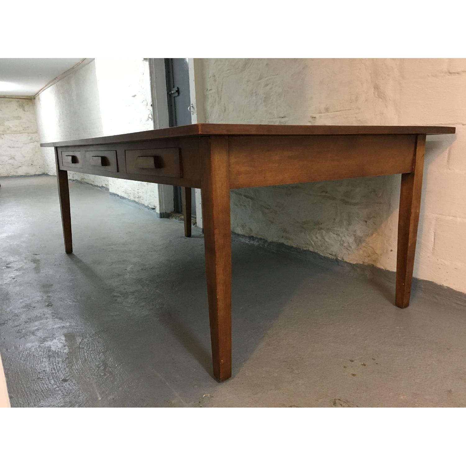 Vintage Solid Wood Dining Room/Library Table - AptDeco