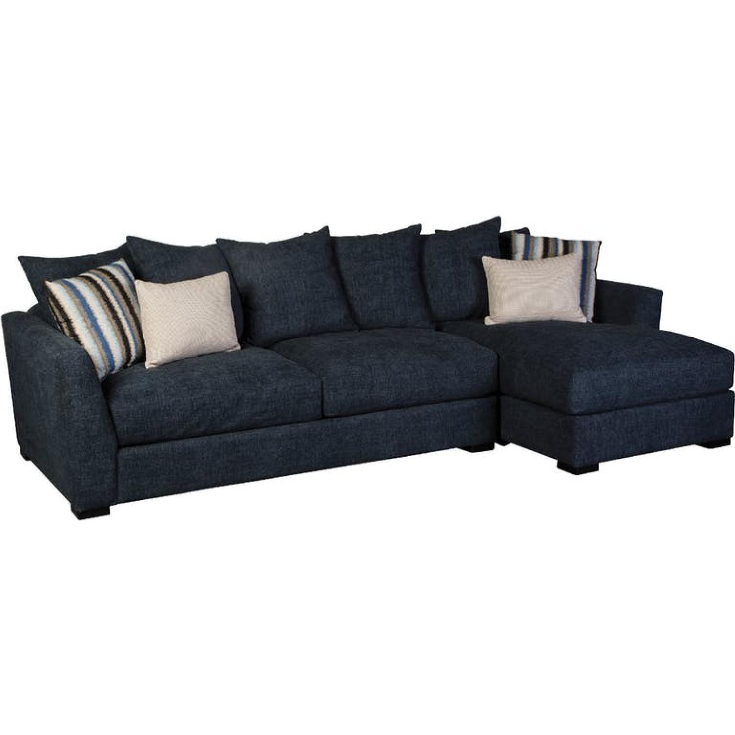 Jonathan Louis Furniture Custom Blue Sectional Sofa - AptDeco