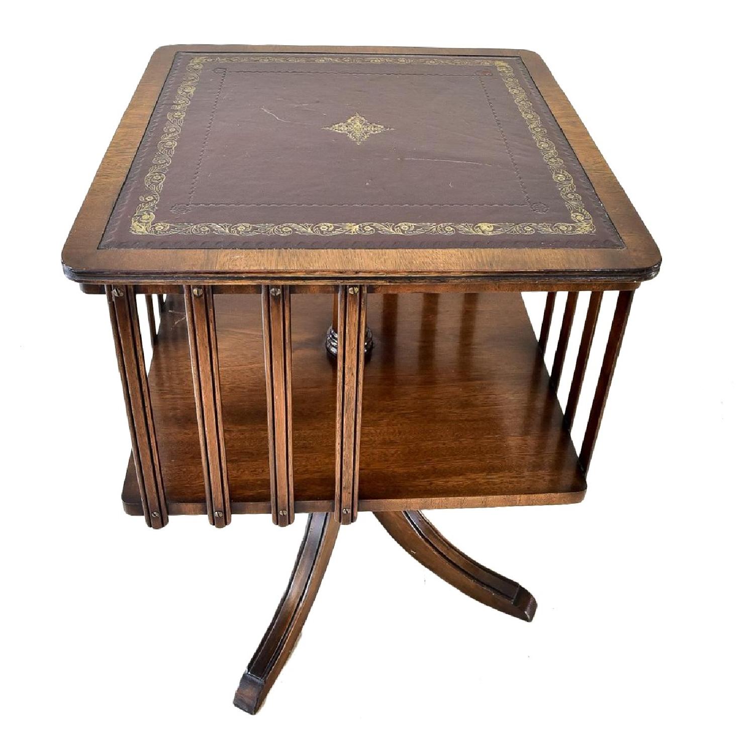 Regency Antique Style Revolving Bookcase - AptDeco