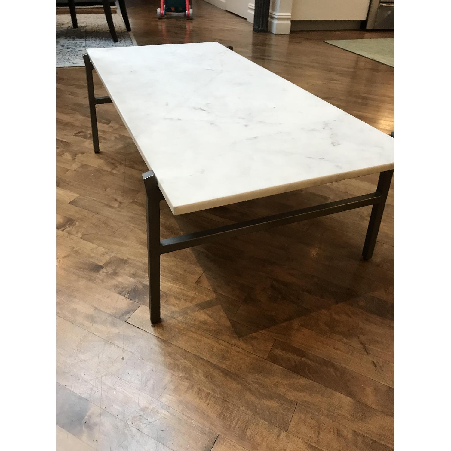 CB2 Large Slab Marble Coffee Table - AptDeco