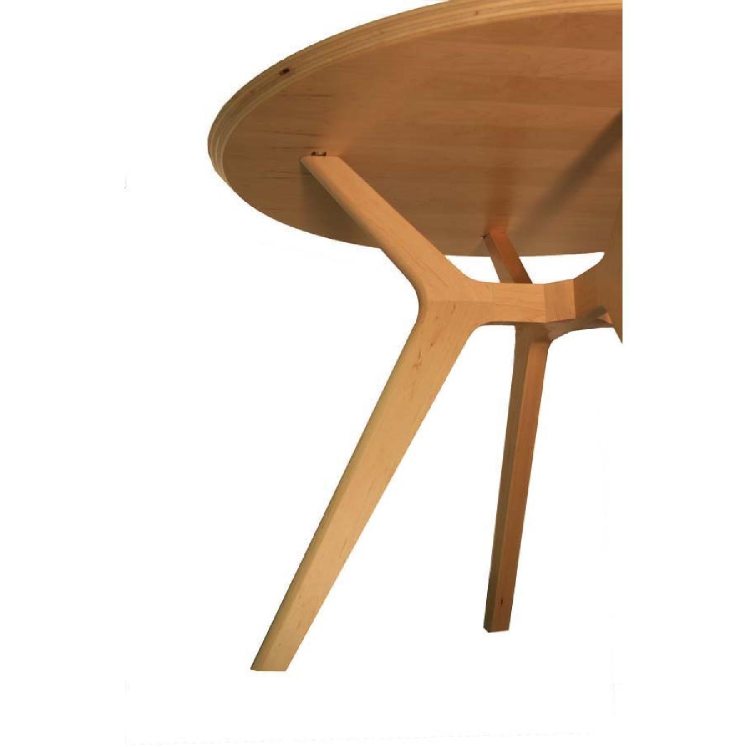 Mid Century Modern Round Maple Dining Table - AptDeco