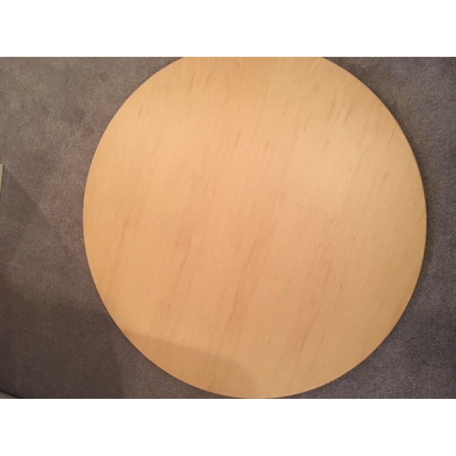 Mid Century Modern Round Maple Dining Table - AptDeco