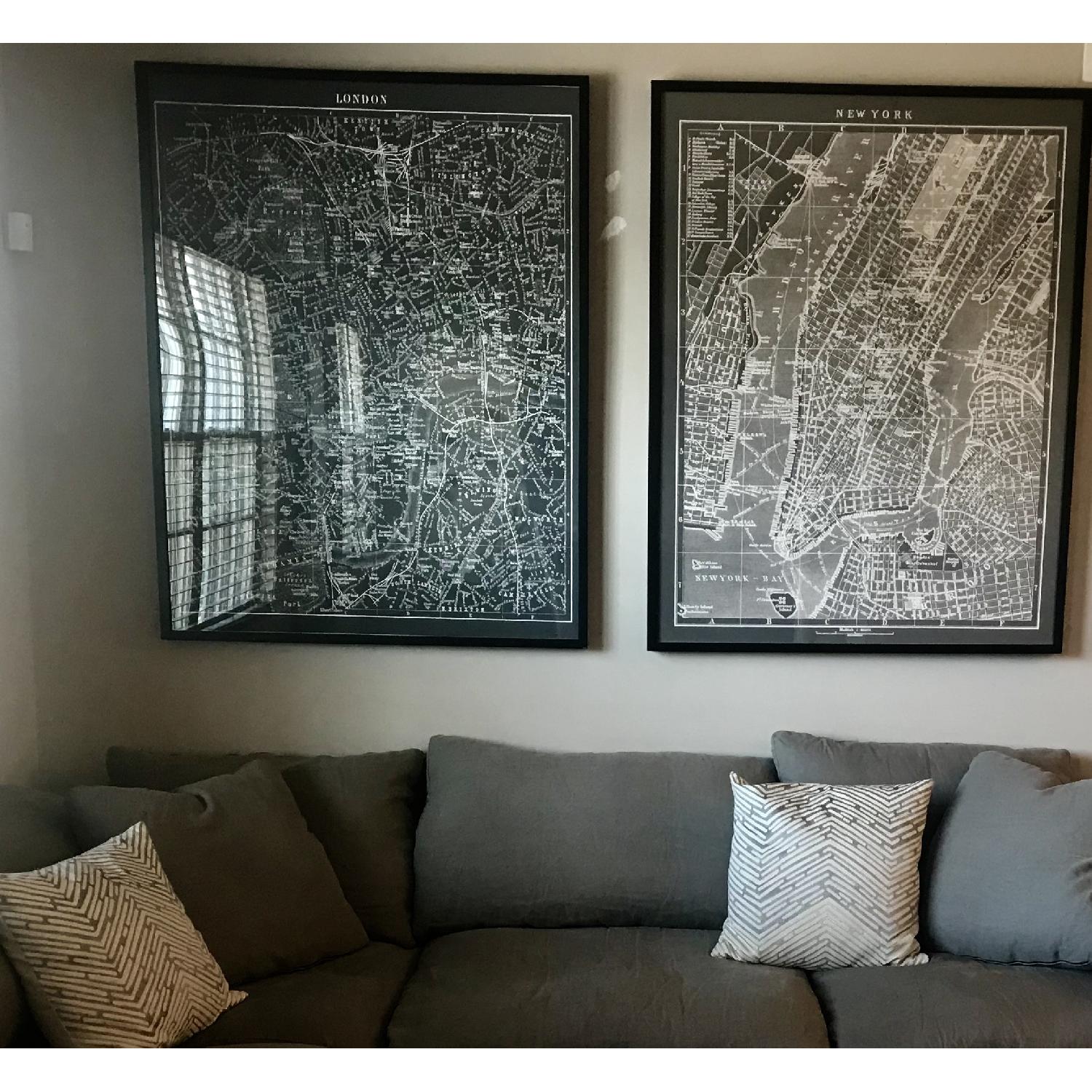 Restoration Hardware 1900s Lithograph Map of London - AptDeco
