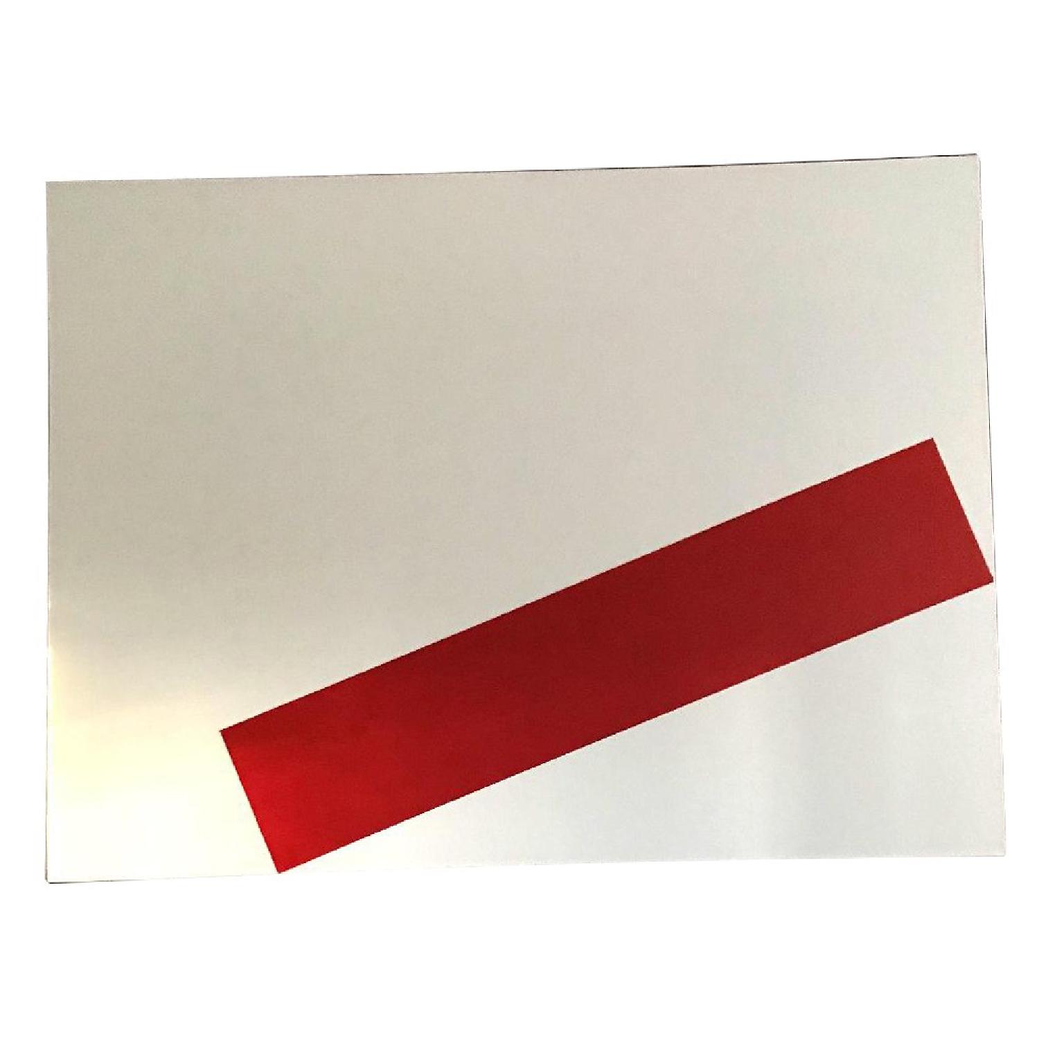Red Rectangle Original Painting Acrylic on Canvas - AptDeco