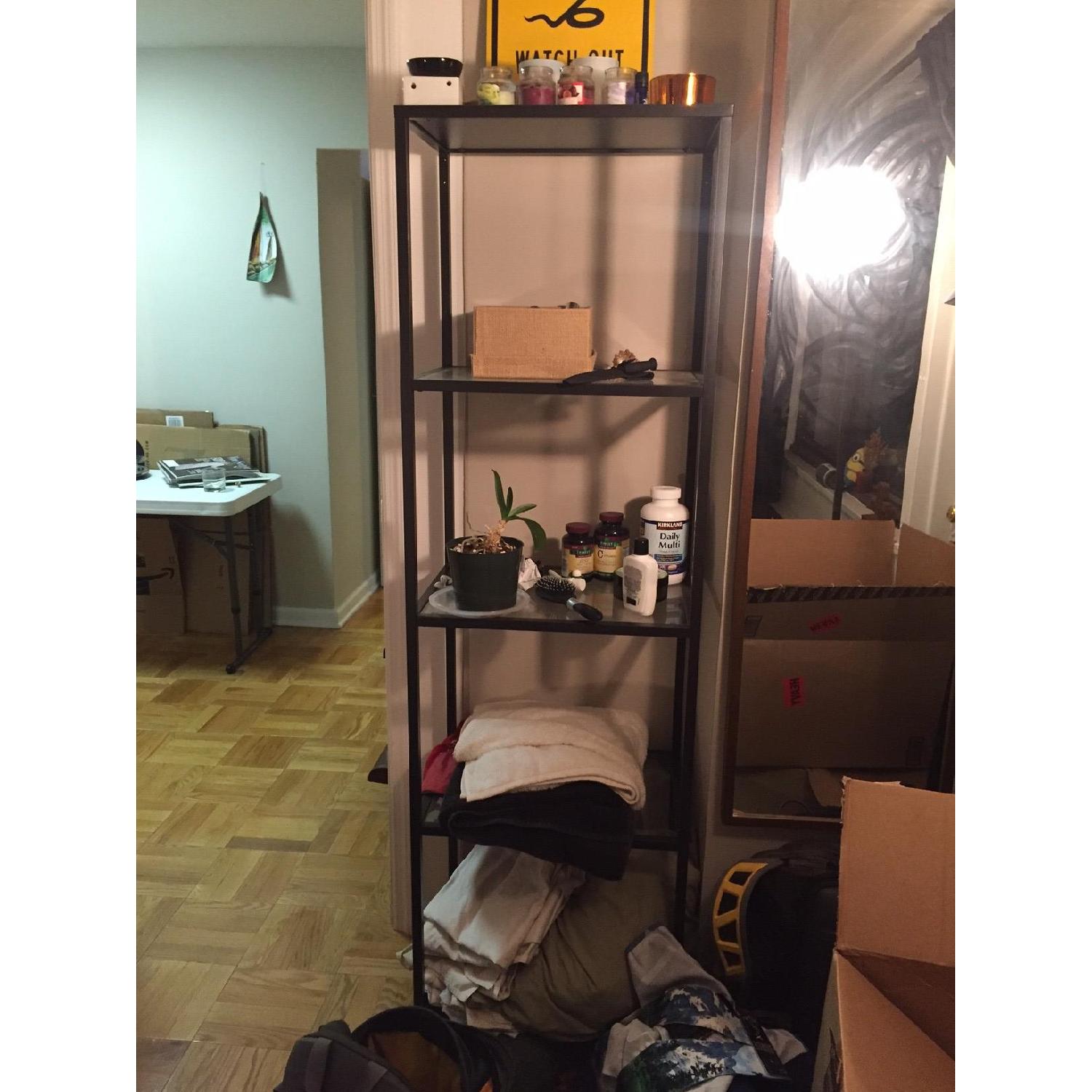 5 Shelf Standing Glass Shelving Unit - AptDeco