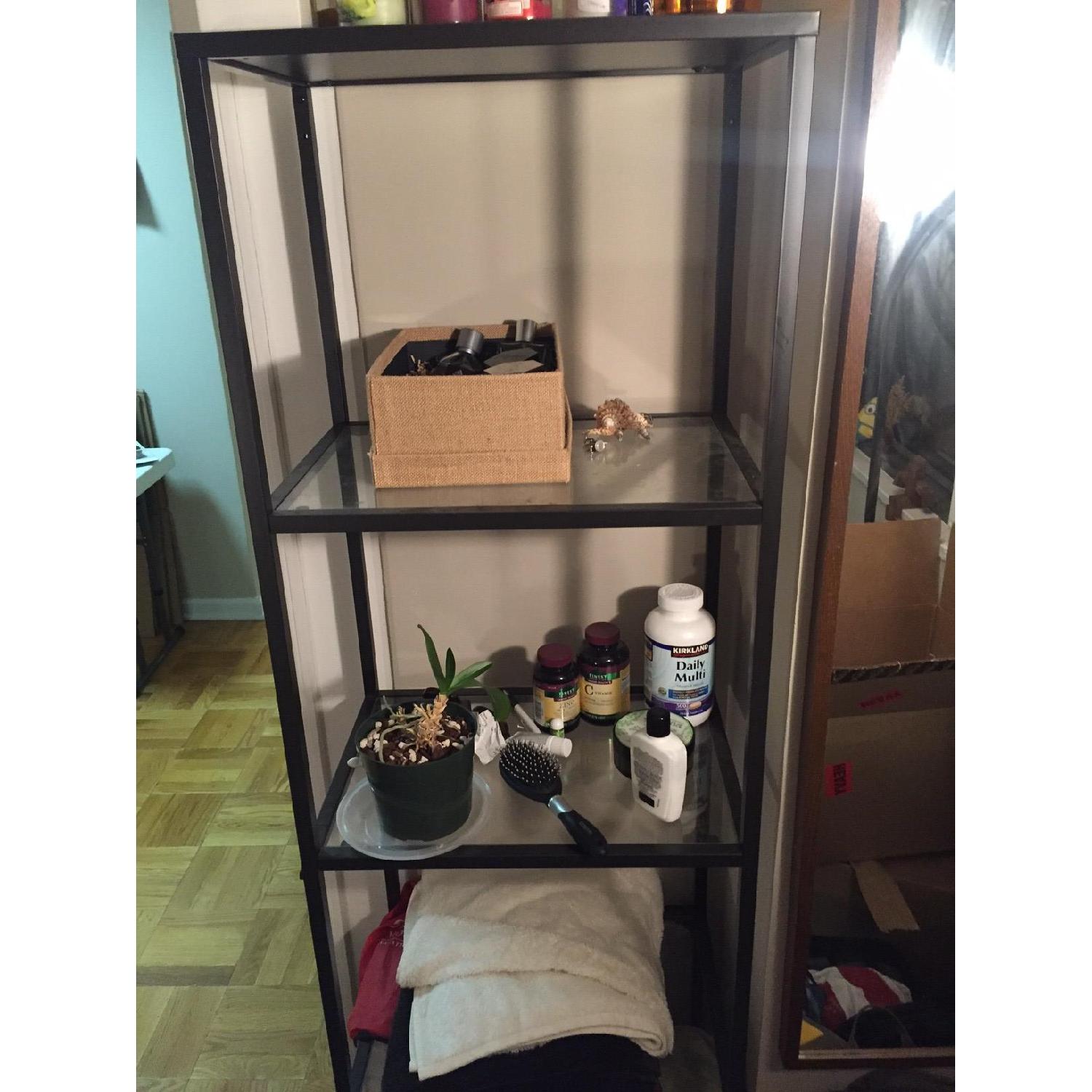 5 Shelf Standing Glass Shelving Unit - AptDeco