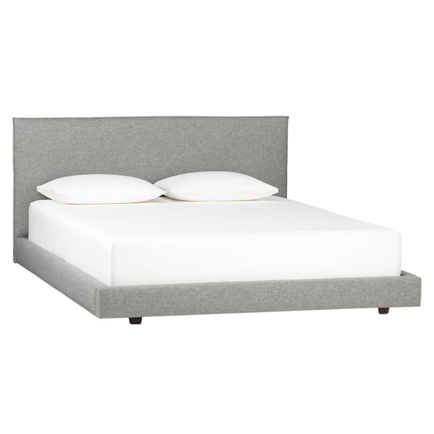 CB2 Facade Microsuede Gray Queen Bed - AptDeco