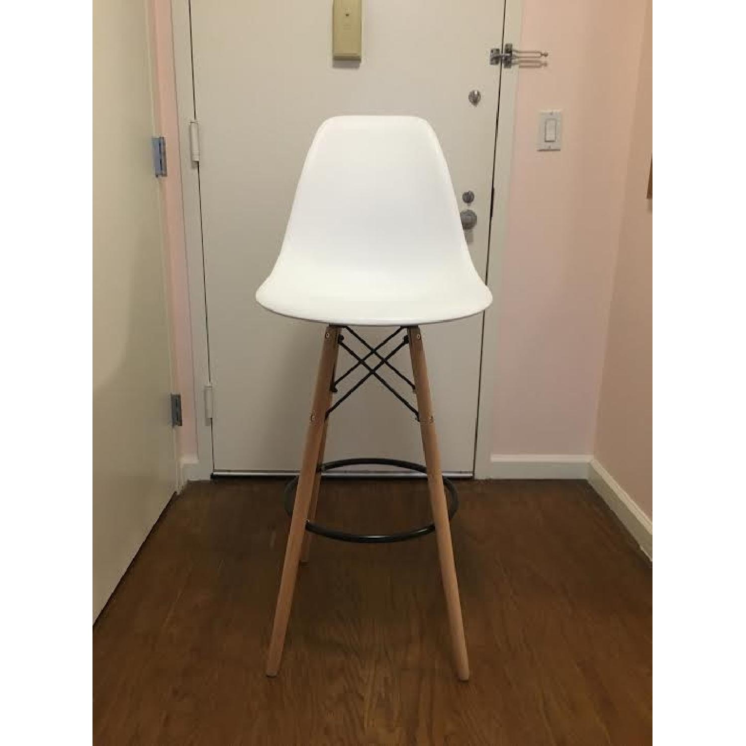 Eames Molded Plastic Counter Stools w/ Dowel Legs - AptDeco