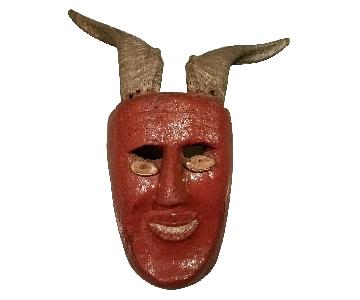 Mexican Devil Mask w/ Real Horns - AptDeco