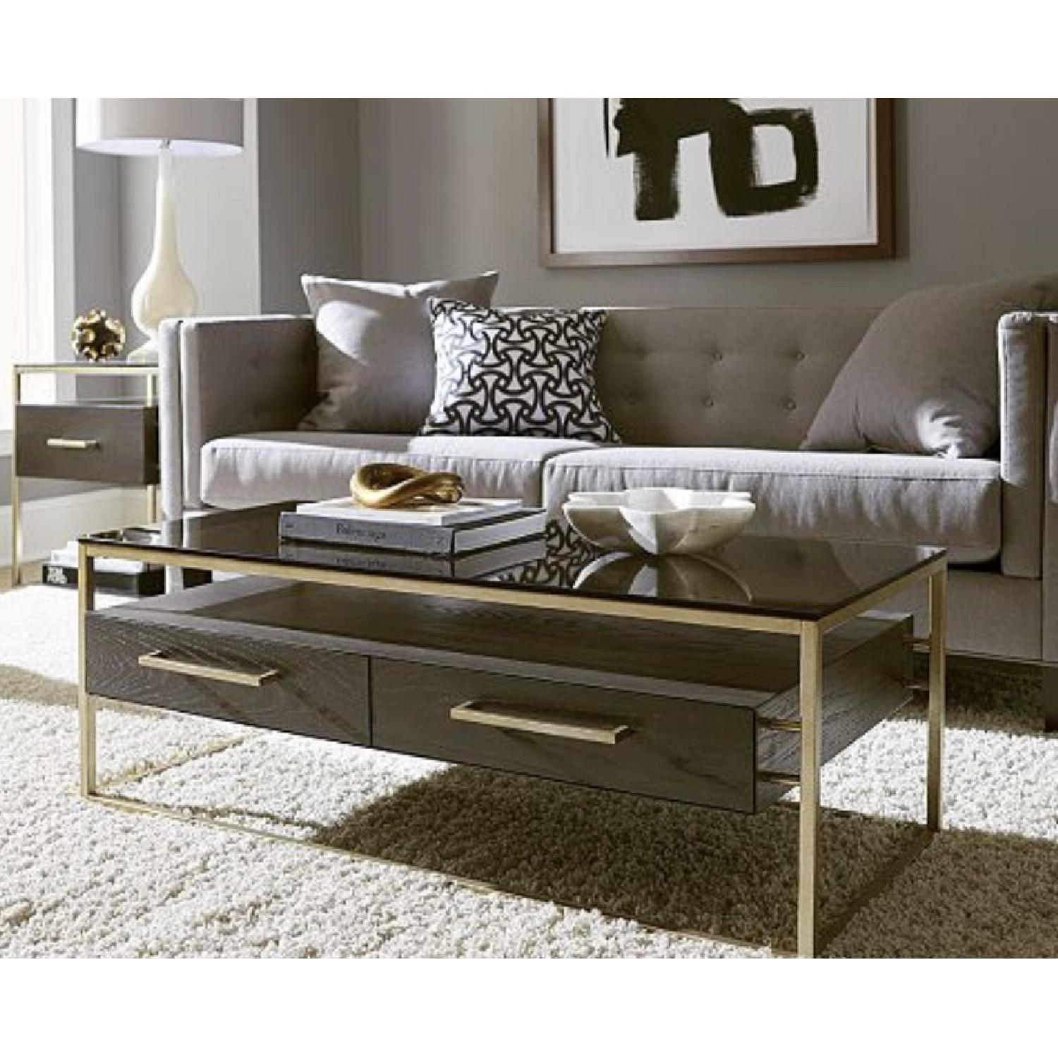 Macy's Braylei Track Arm Sofa in Soft Grey Fabric - AptDeco