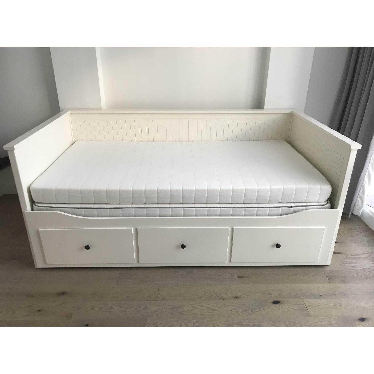 Ikea Hemnes White Daybed Frame w/ 3 Drawers - AptDeco