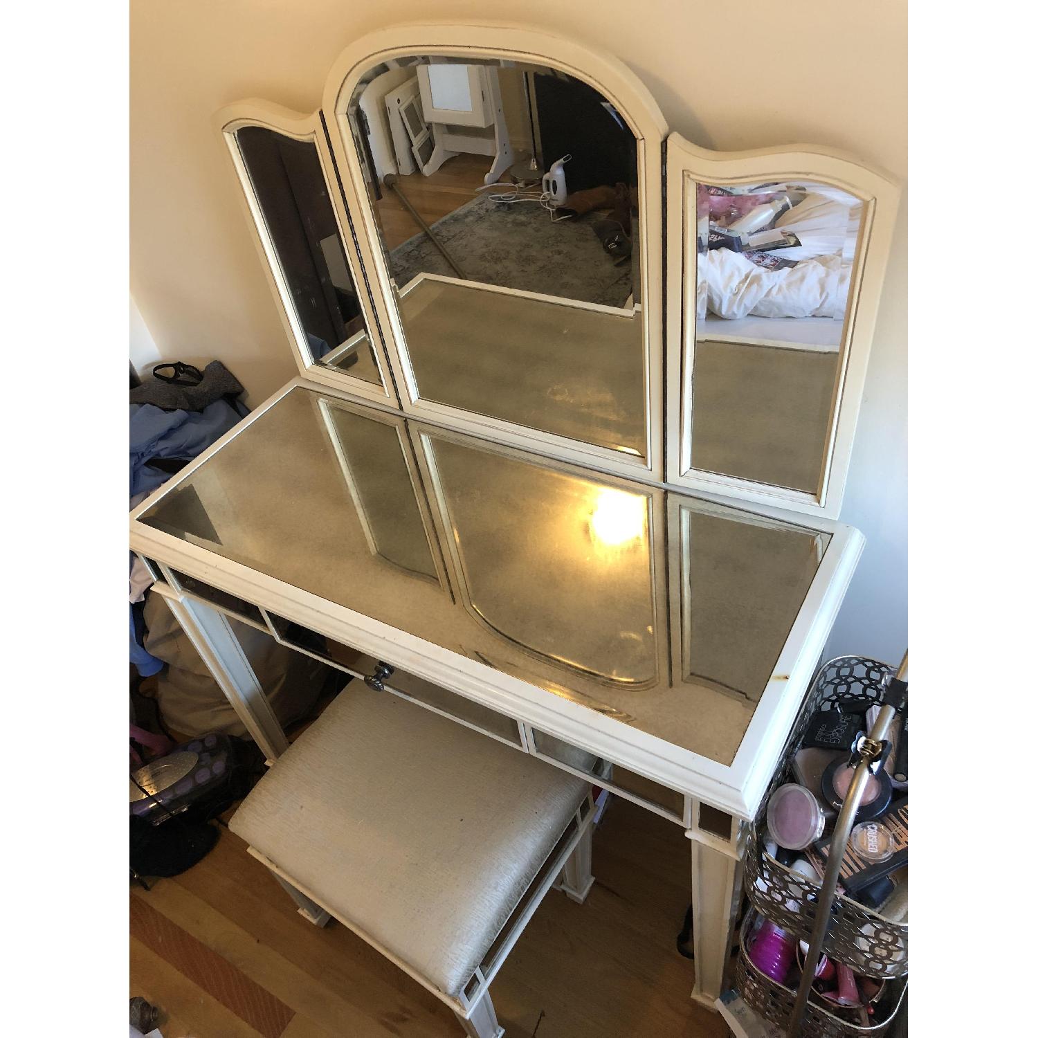 Pier 1 Hayworth Collection Vanity w/ Mirror & Bench - AptDeco