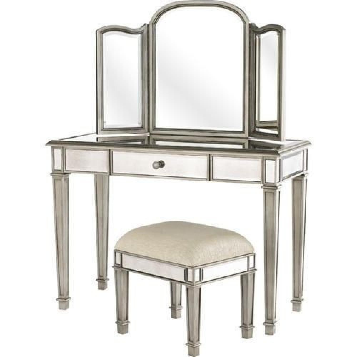 Pier 1 Hayworth Collection Vanity w/ Mirror & Bench - AptDeco