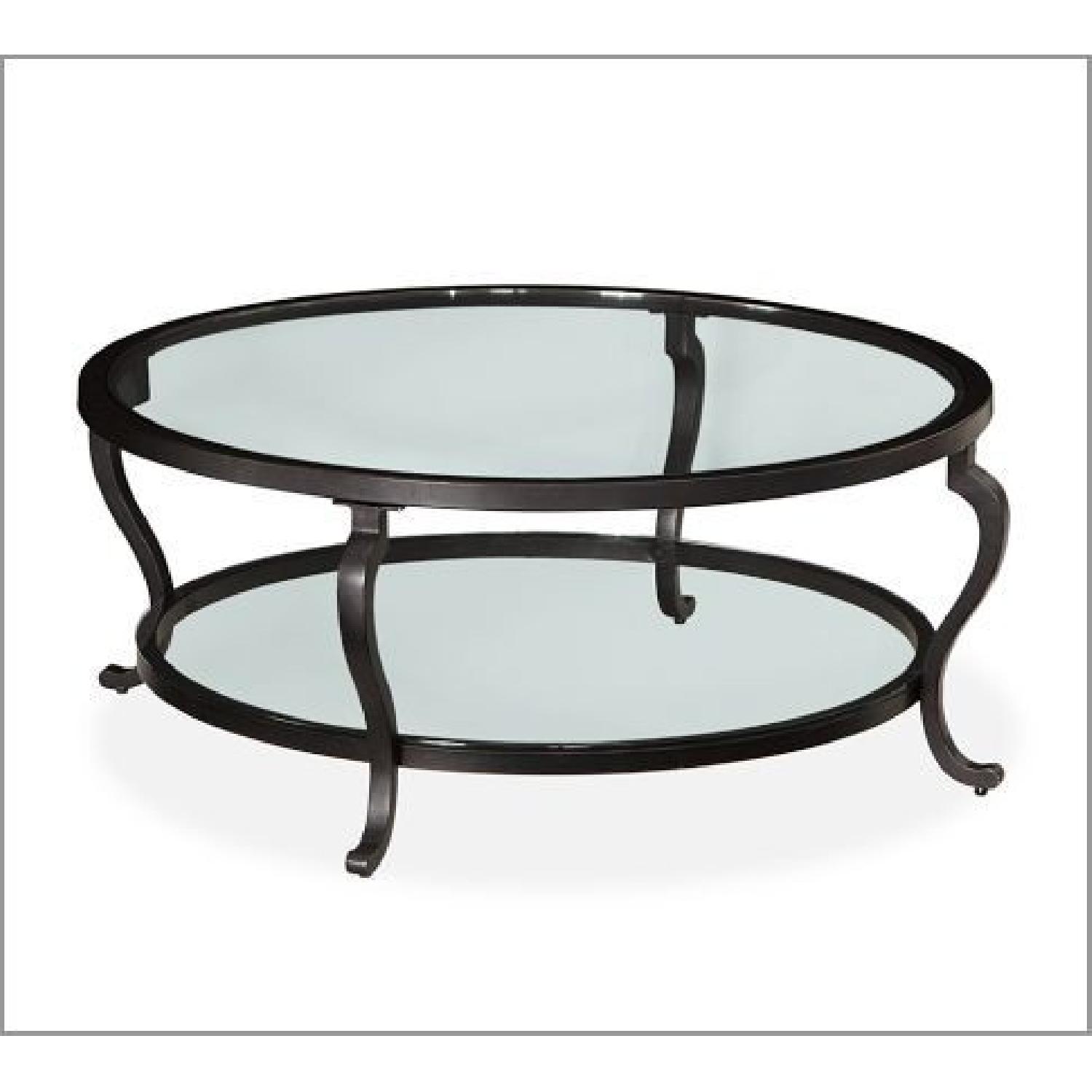 Pottery Barn Louisa Glass Coffee Table - AptDeco