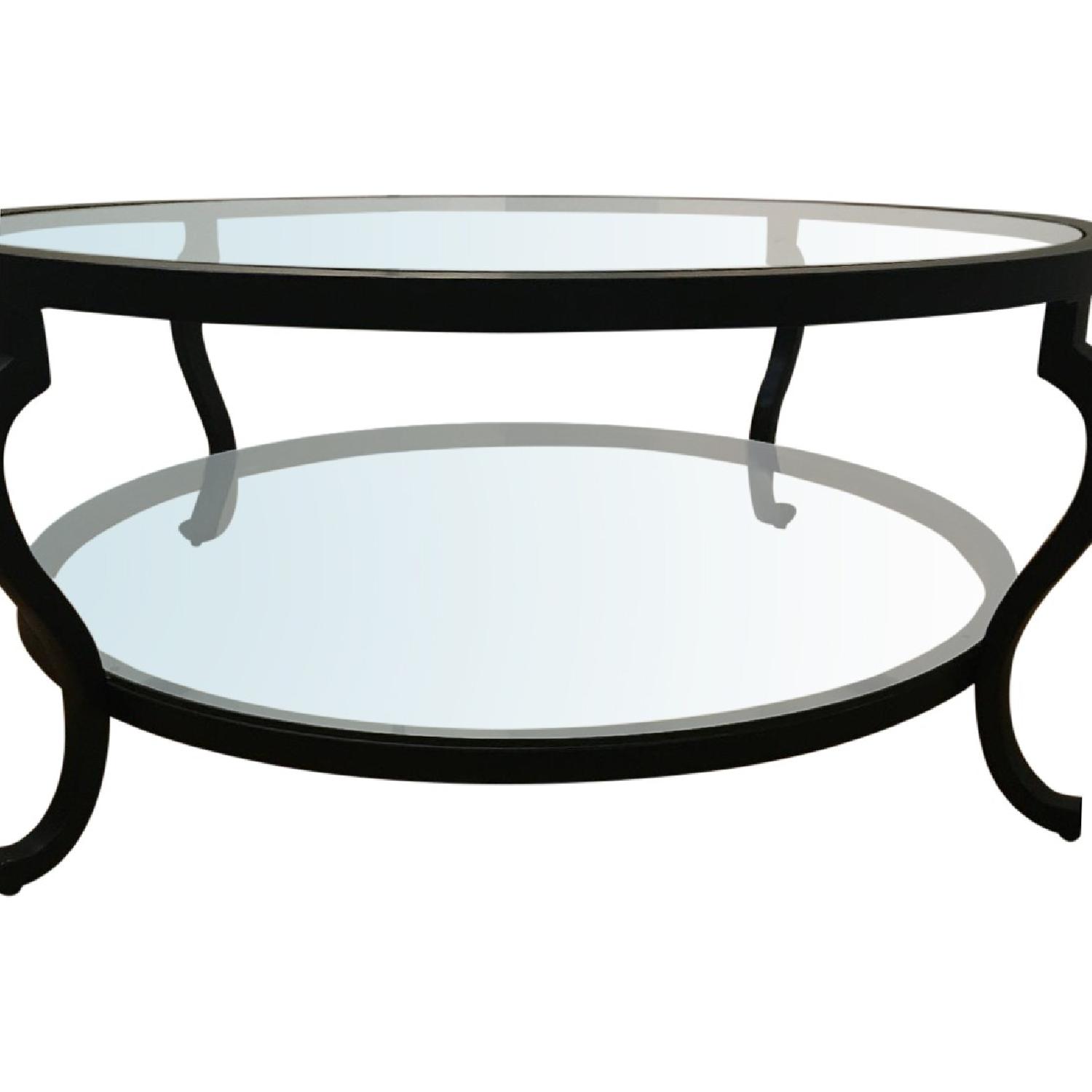 Pottery Barn Louisa Glass Coffee Table - AptDeco