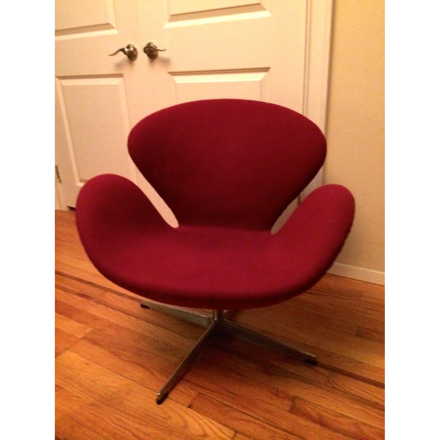 Swan Chair Replica in Maroon - AptDeco