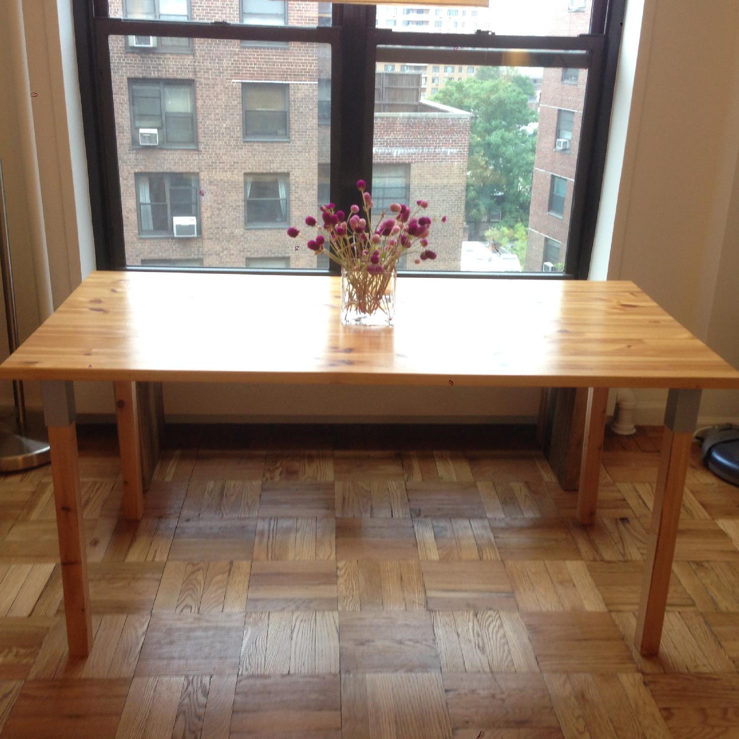 Ikea Solid Wood Dining Table w/ 4 Chairs - AptDeco