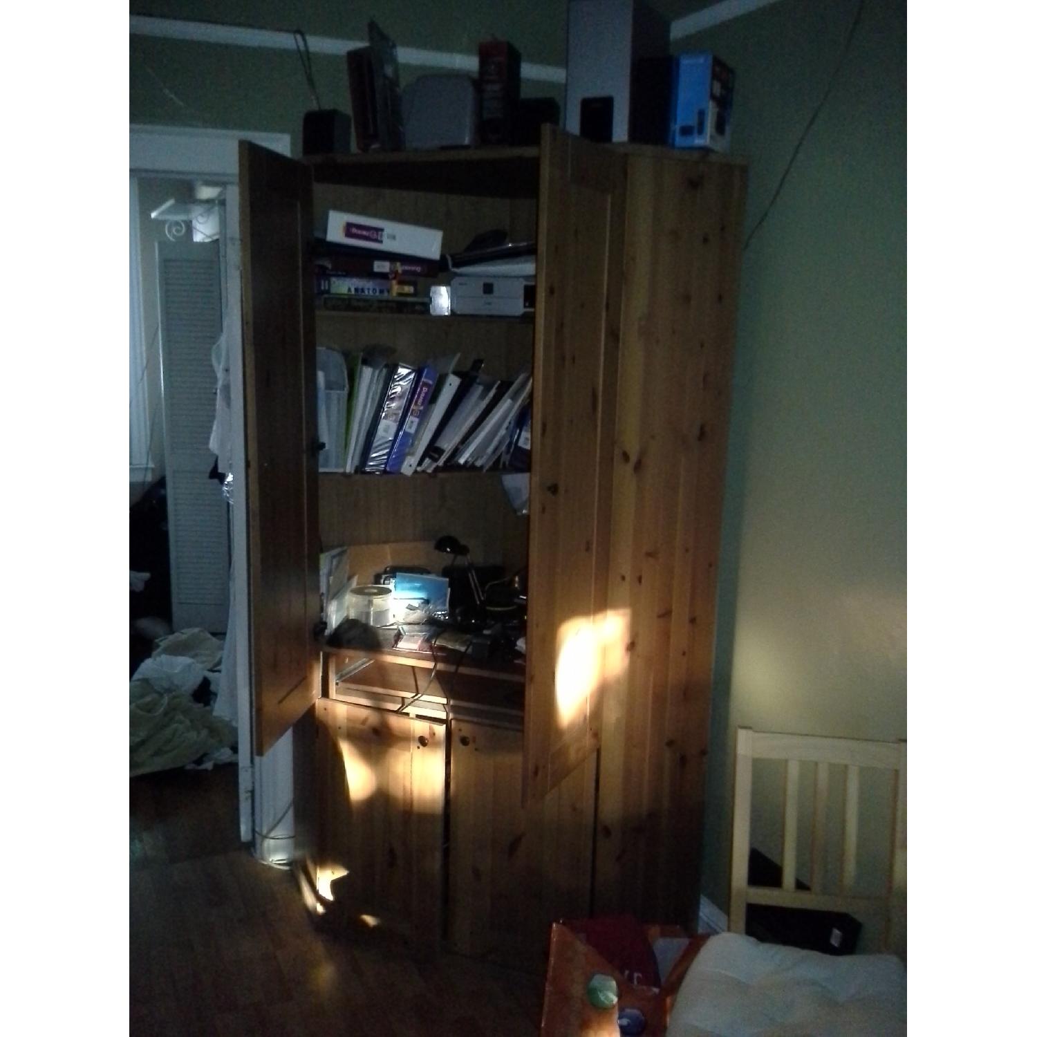 Ikea BookCase/Slide Out Computer Desk/Storage Unit - AptDeco