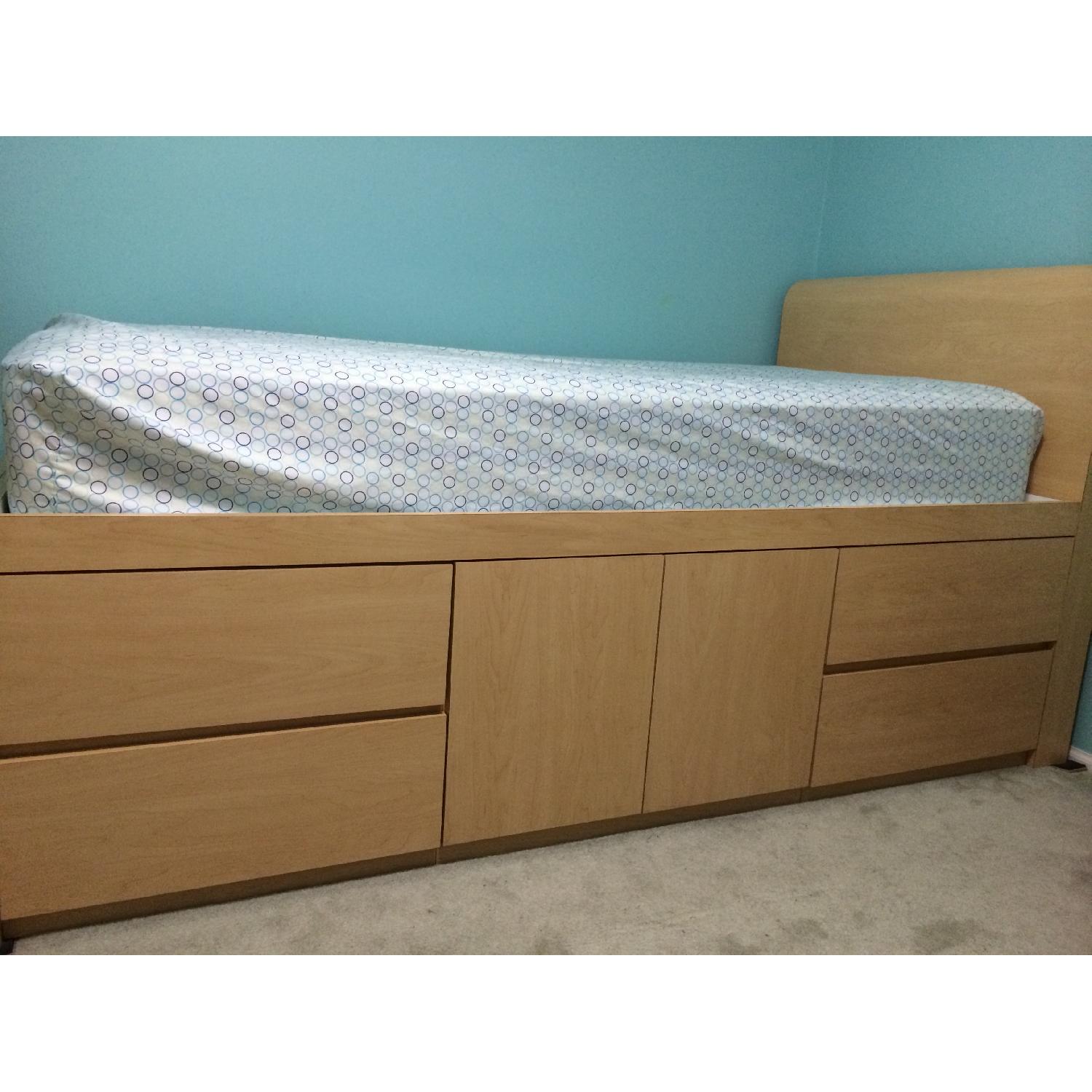Custom Formica Bed w/ Storage + Nightstand - AptDeco