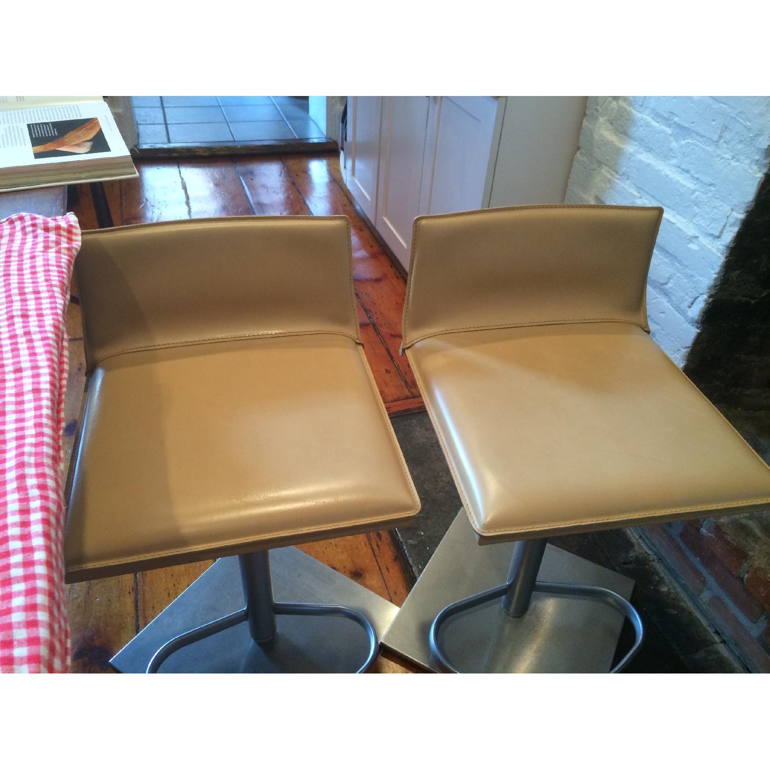 Frag Italian Leather Bar Stools - AptDeco