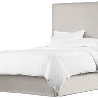 Restoration Hardware Belgian Parsons Slipcovered Headboard w Bed Skirt AptDeco