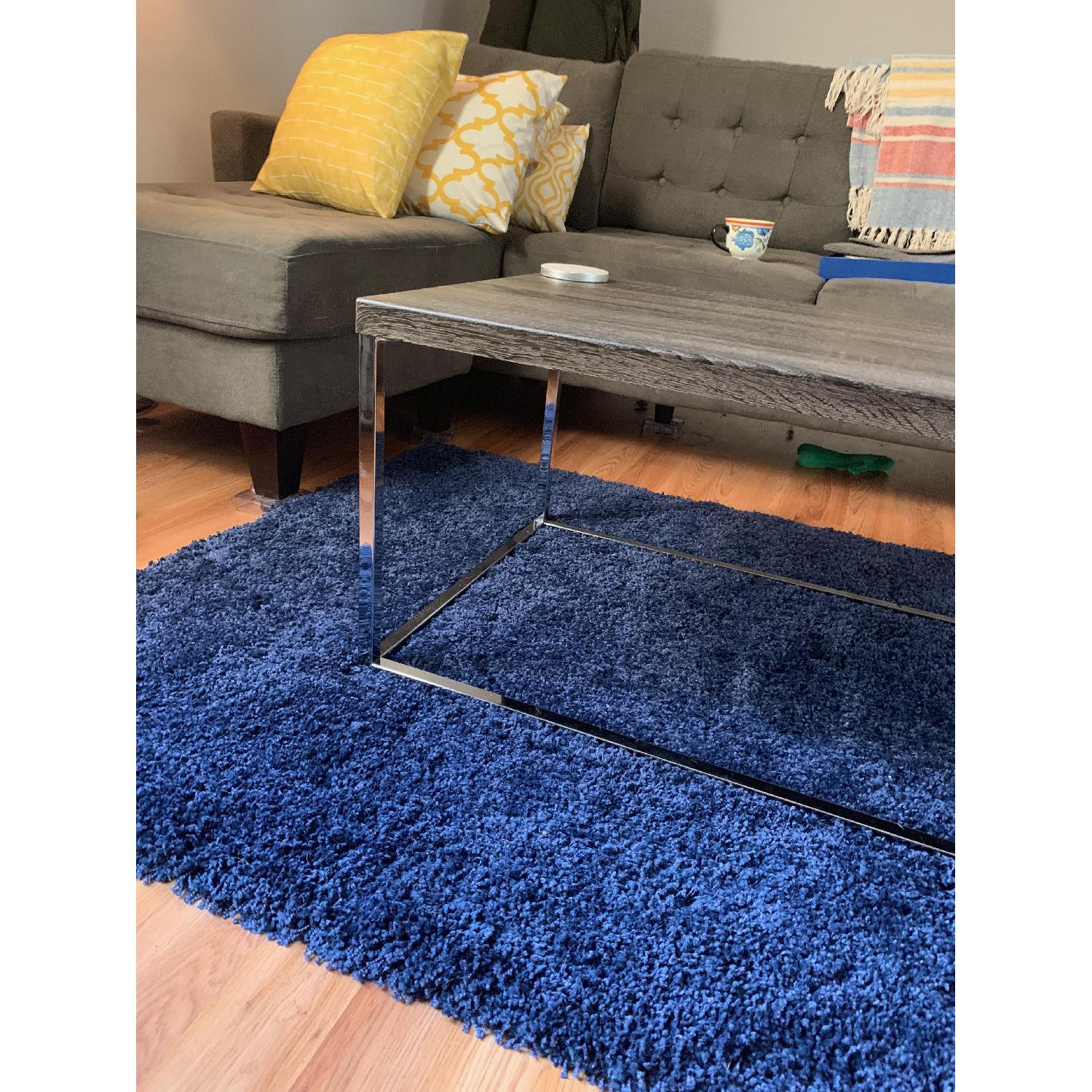 Harper Blvd Gorman Chrome Distressed Grey Coffee Table - AptDeco