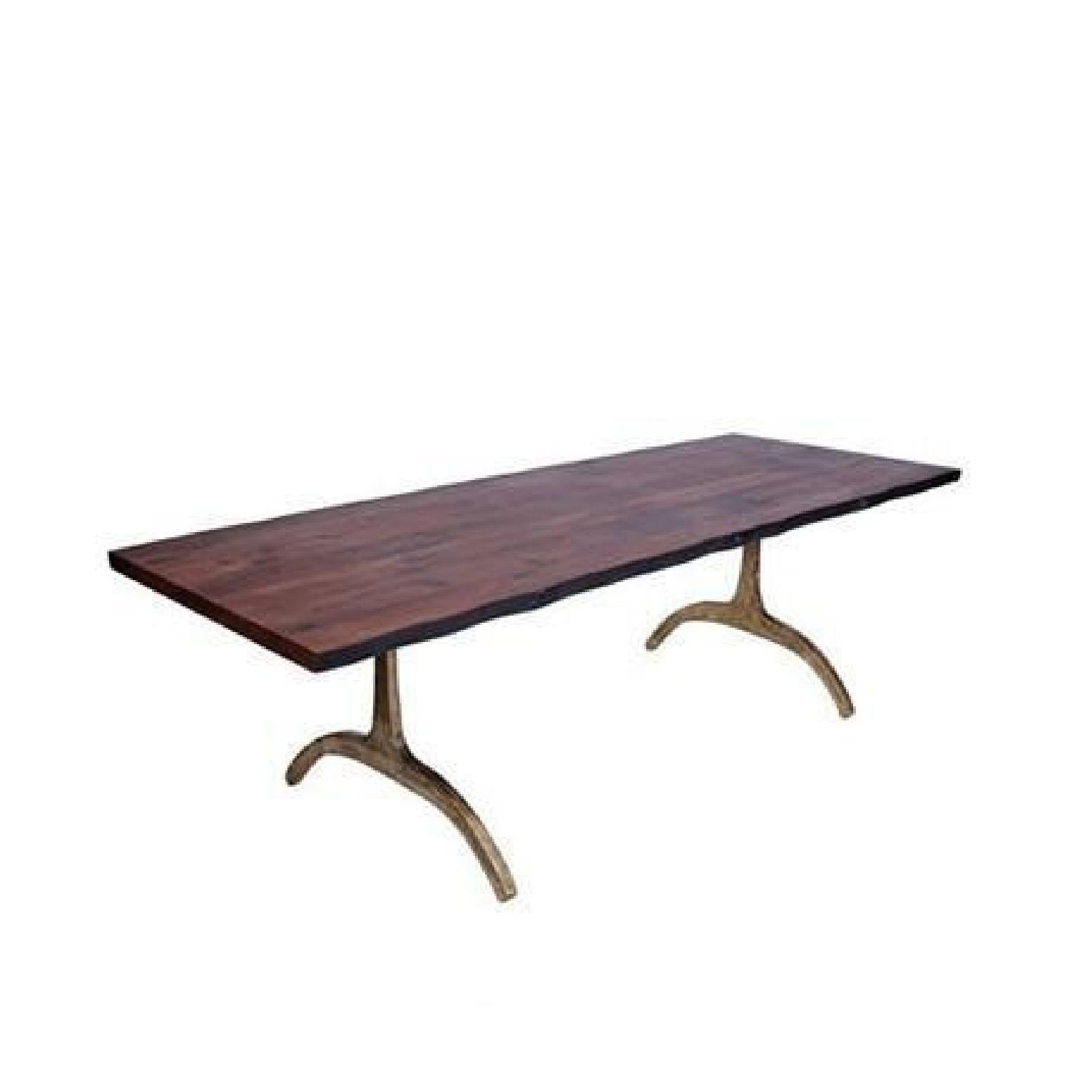 Organic Modernism Log Y Rectangle Communal Dining Table - AptDeco