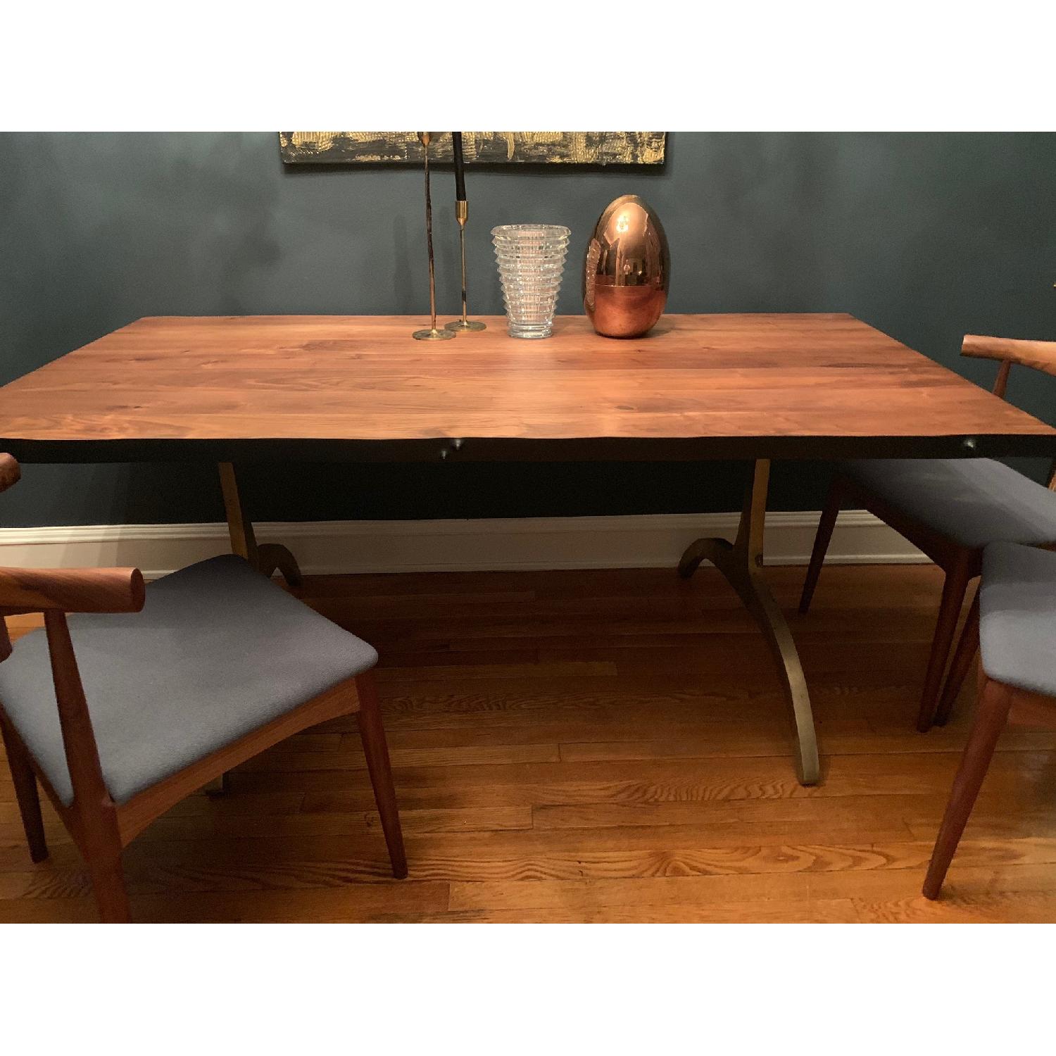 Organic Modernism Log Y Rectangle Communal Dining Table - AptDeco