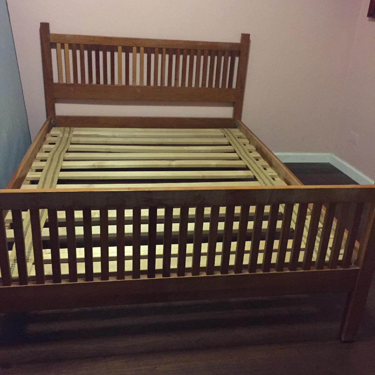 Room & Board Cherry Wood Full Size Bed Frame - AptDeco