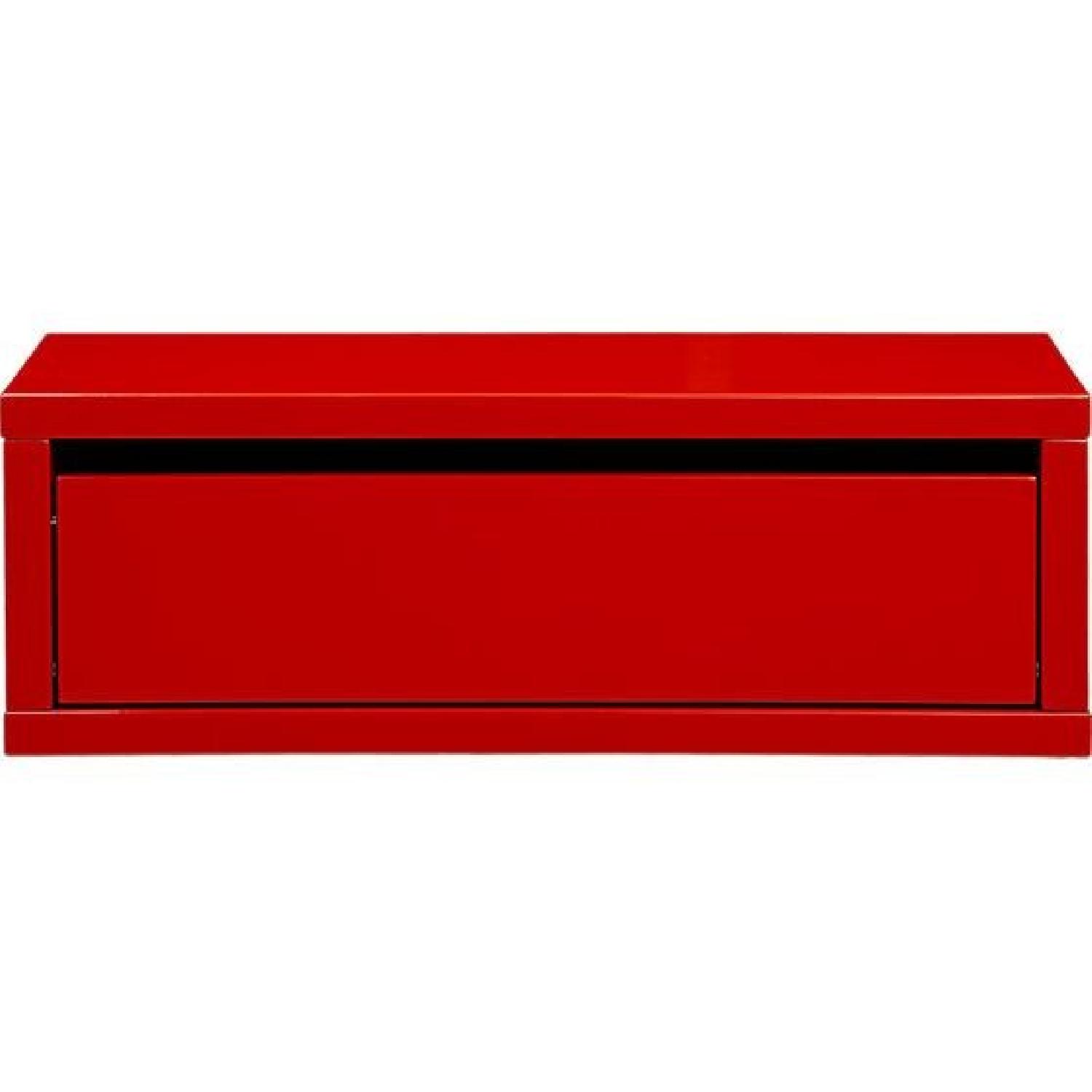 CB2 Slice Red Wall Mounted Storage Shelf - AptDeco