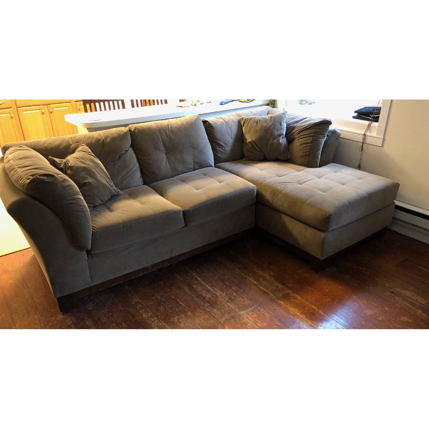 Raymour & Flanigan Metropolis 2-Piece Microfiber Sectional - AptDeco