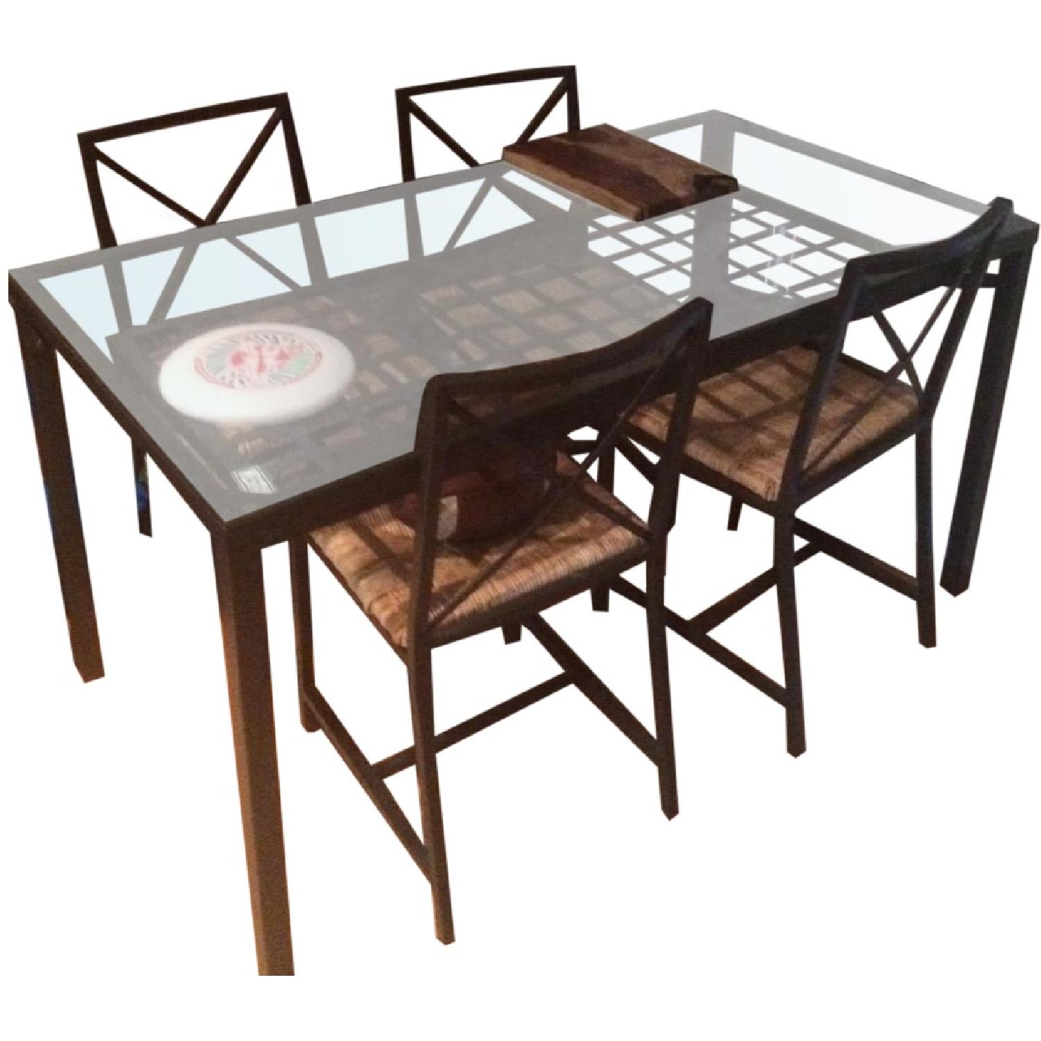Ikea Glass Dining Table w/ 4 Chairs - AptDeco