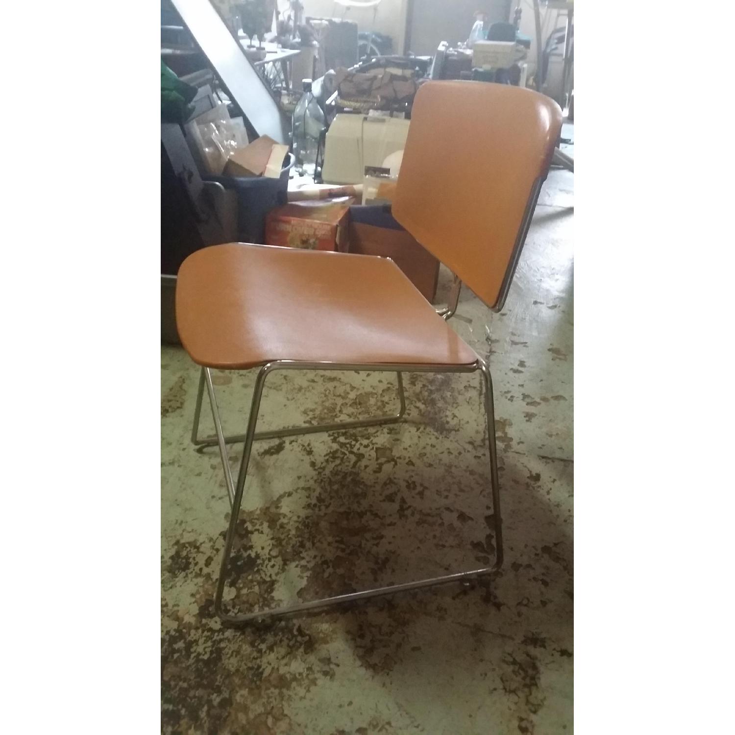 Mid Century Orange Steelcase Max-Stacker Stacking Office Chair - AptDeco
