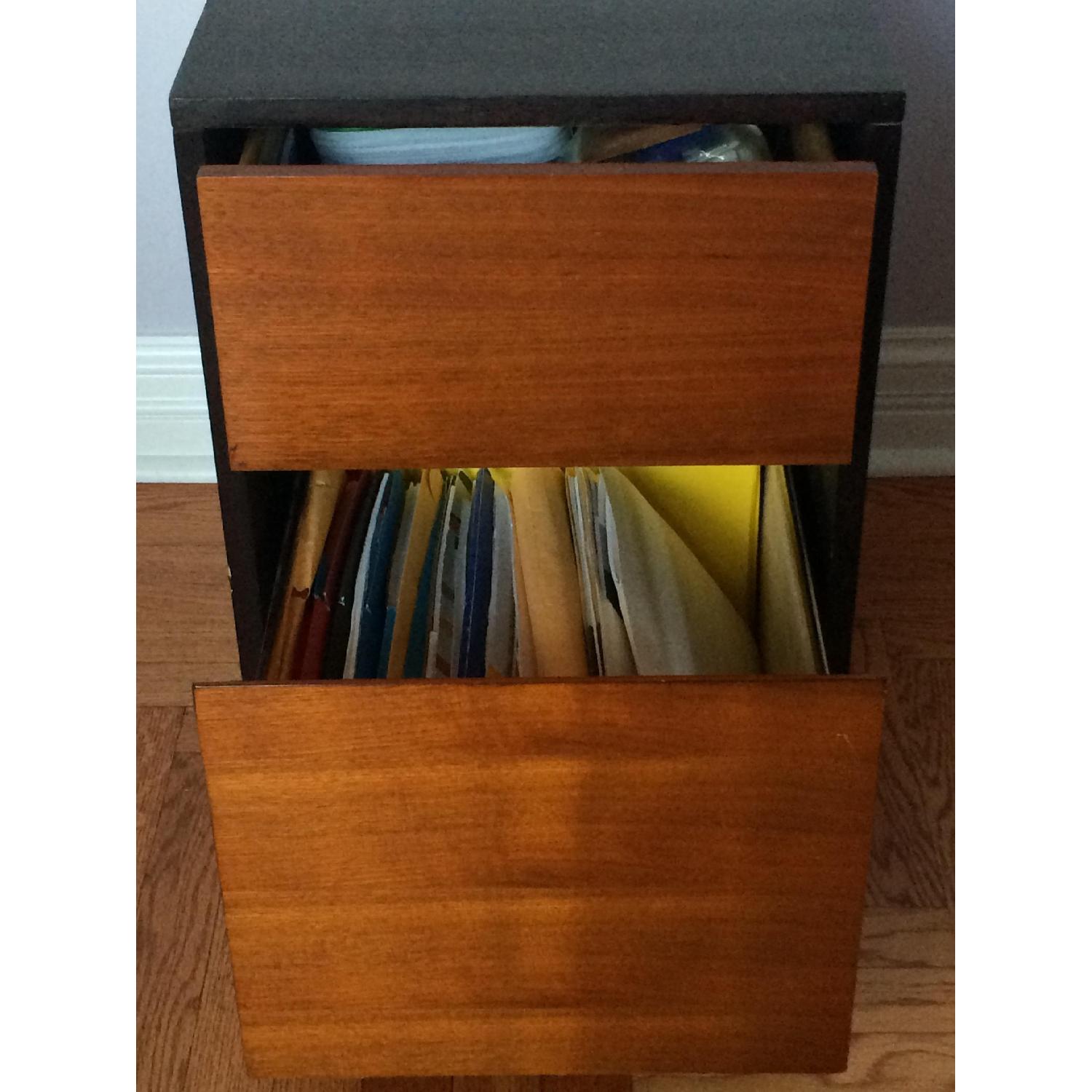 Wood Desk + Matching File Cabinet - AptDeco