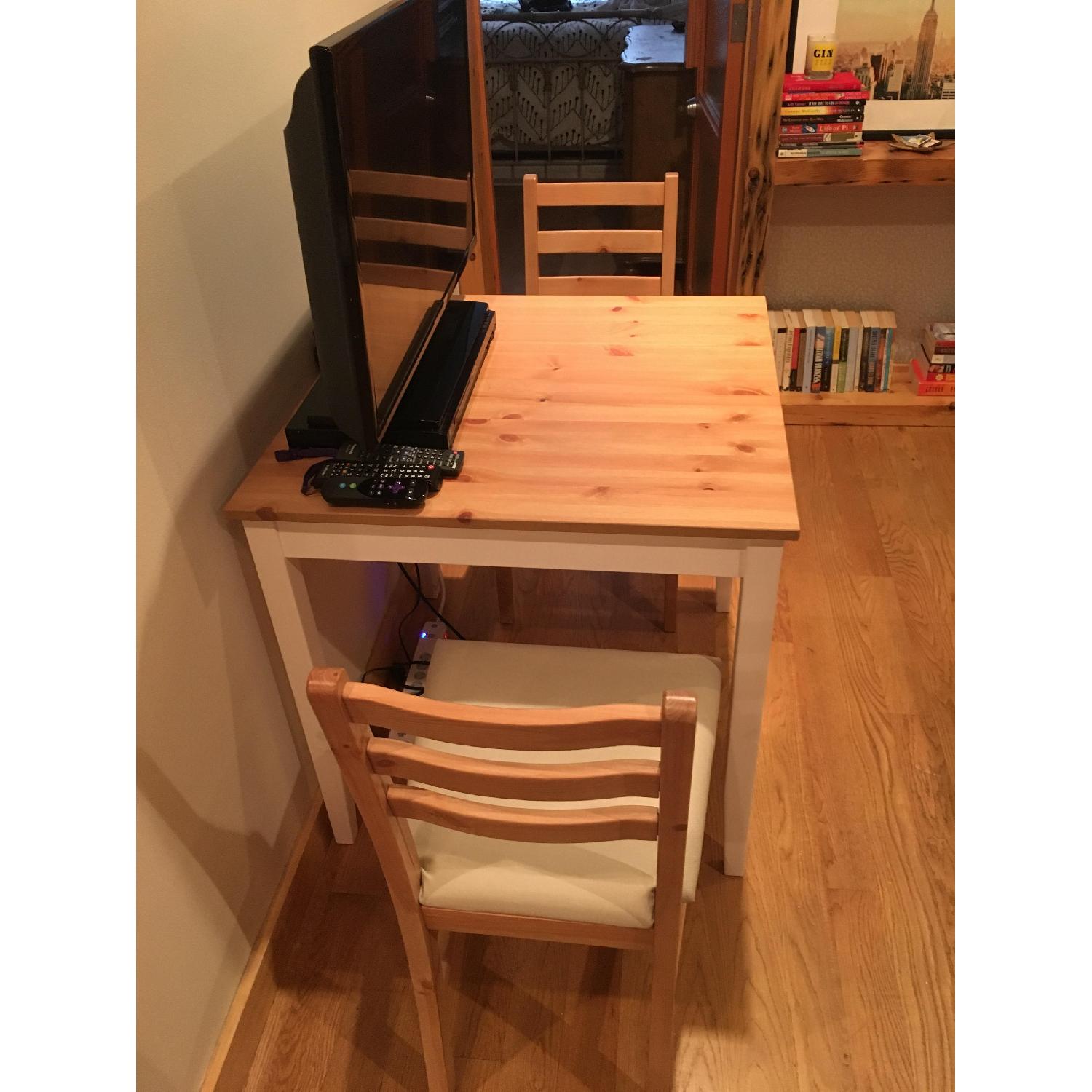 Ikea Lerhamn Kitchen Table w /2 Chairs - AptDeco