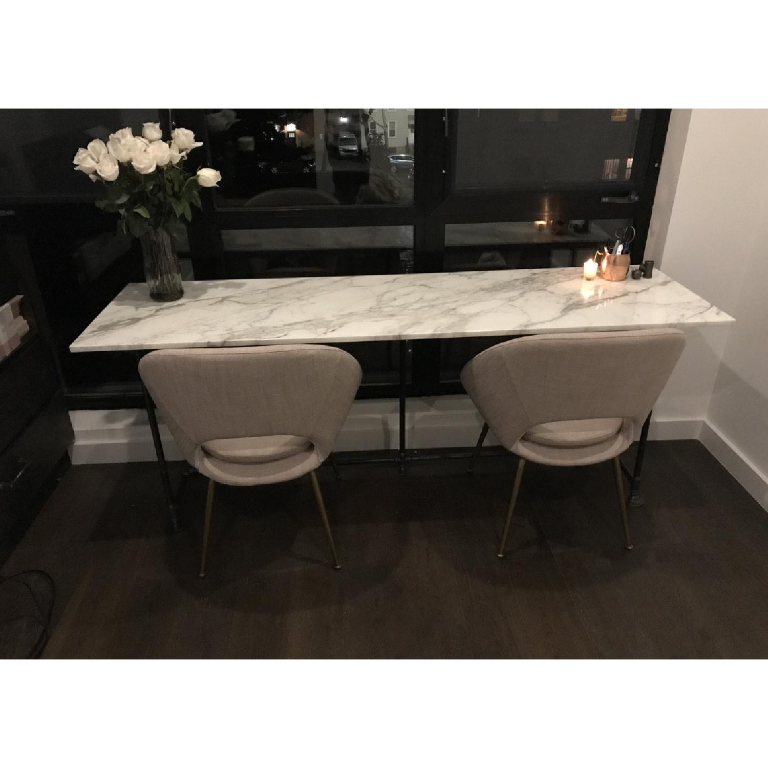 Custom Carrara Marble Desk - AptDeco