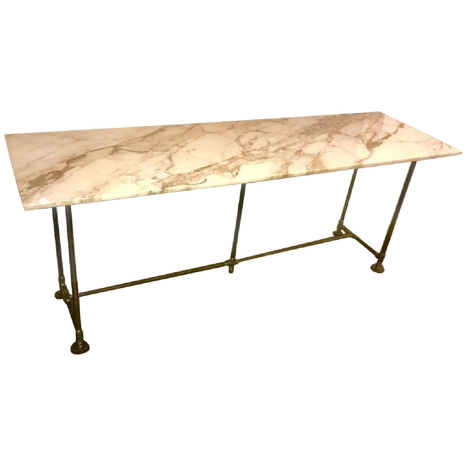 Custom Carrara Marble Desk - AptDeco